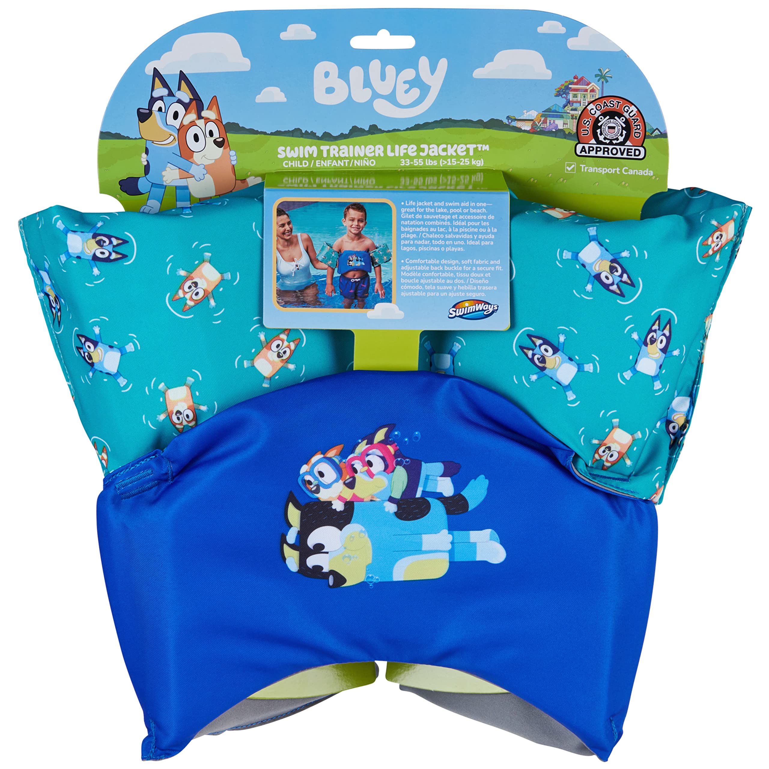 Snapklik.com : Bluey Swim Trainer, US Coast Guard Approved Life Vest ...