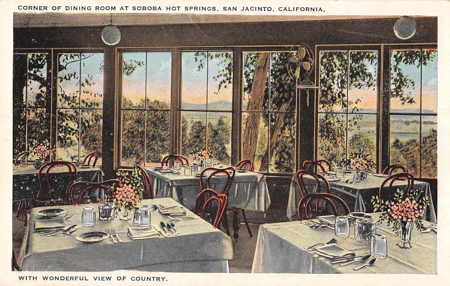 San Jacinto California Soboba Hot Springs Dining Room Antique Postcard ...