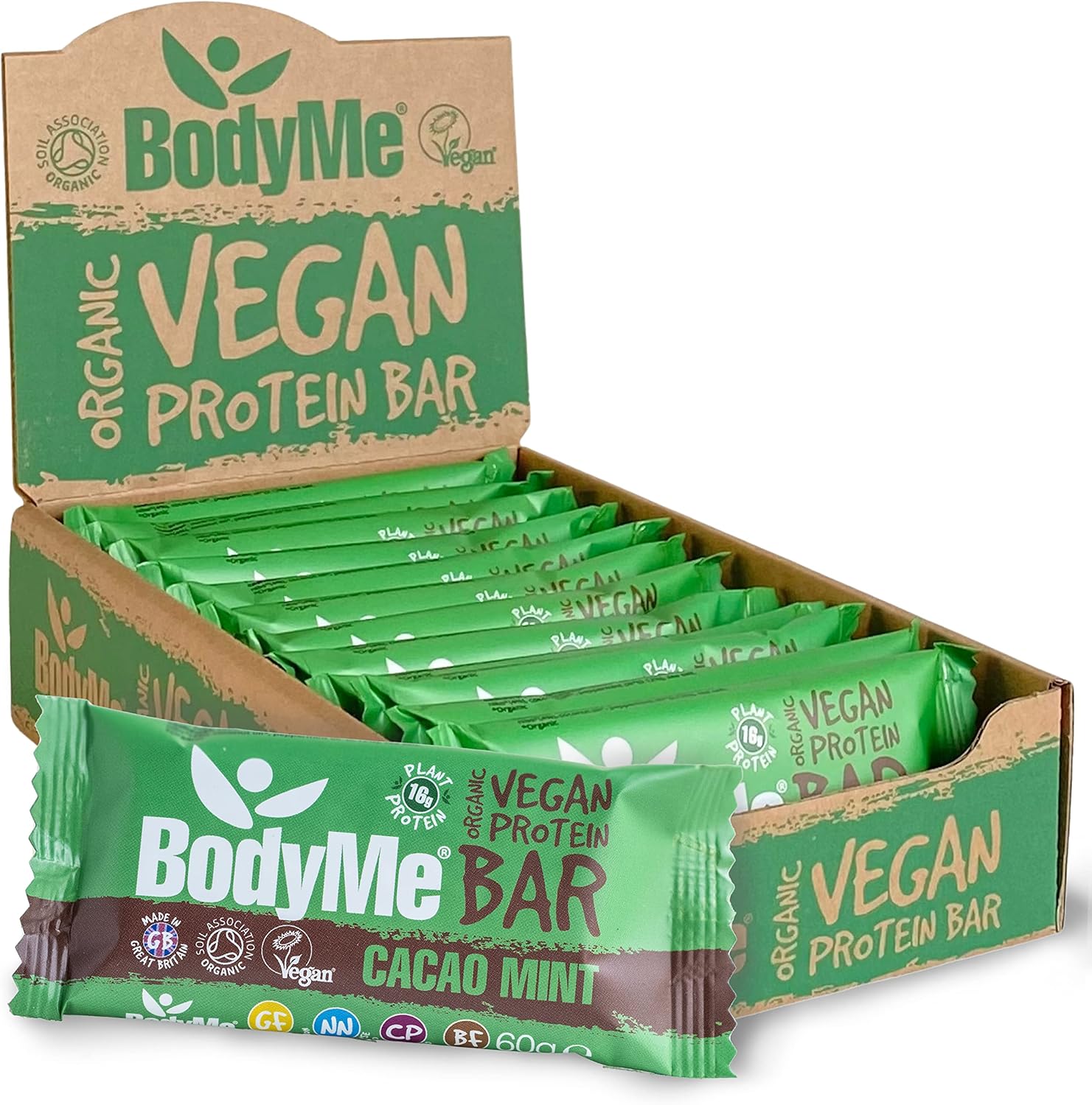Amazon.com: BodyMe Organic Vegan Protein Bar | Raw Cacao Mint | Box of ...