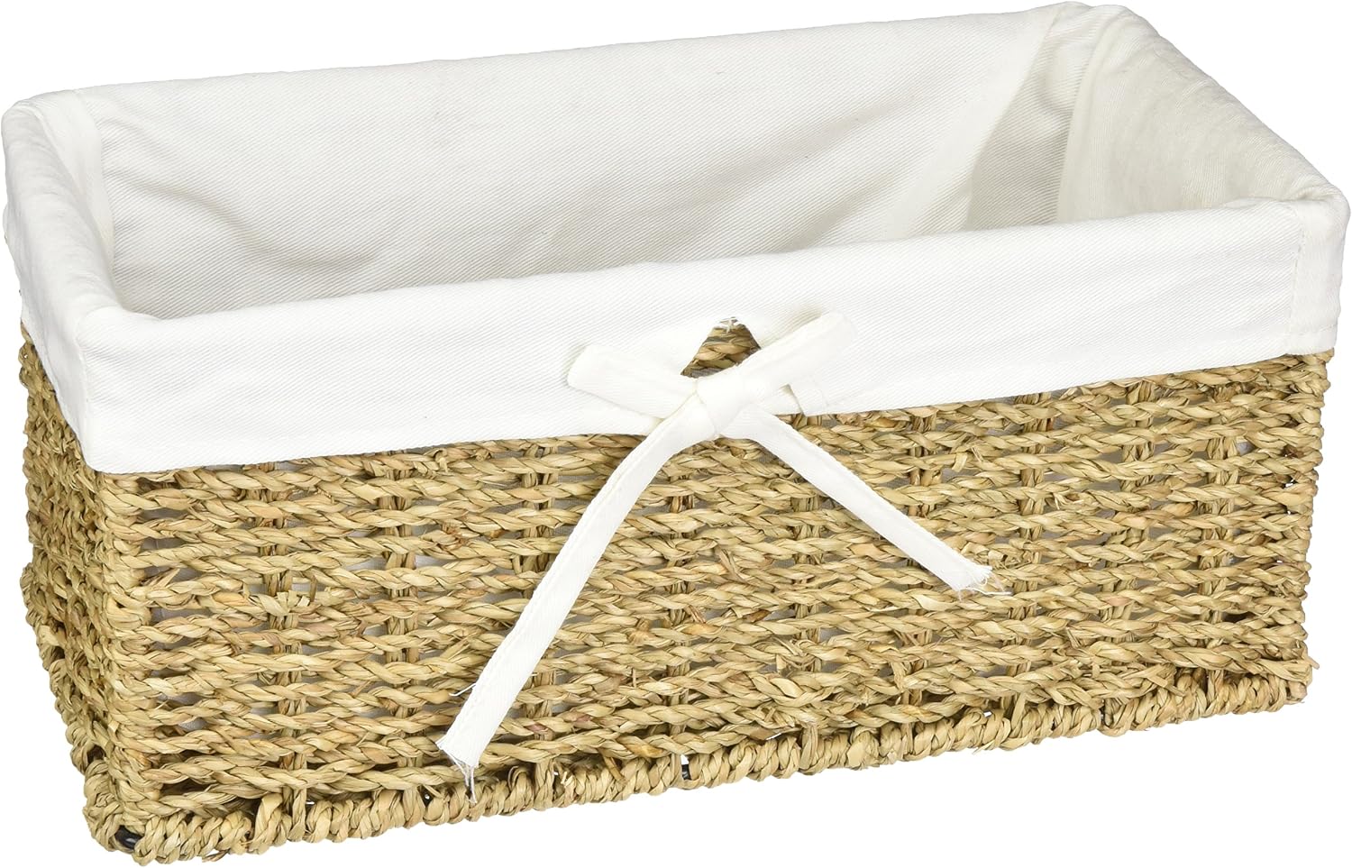 Small Seagrass Basket with Canvas Lining by Household Essentials ...