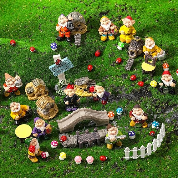 Amazon.com: 58 Pcs Garden Gnome Miniatures Accessories Micro Landscape ...