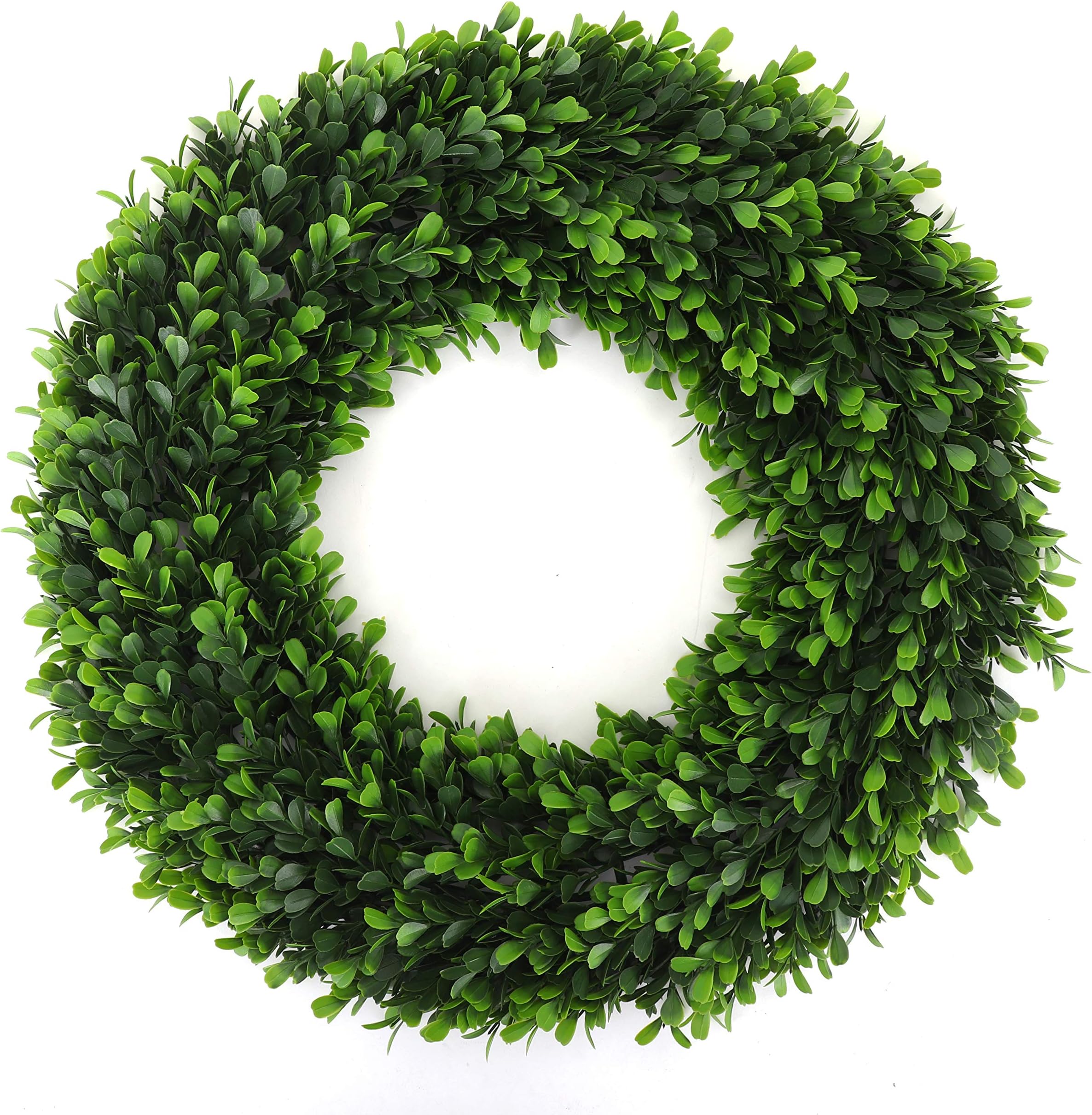 Amazon.com: 24" Green Boxwood Wreath: Real Touch Tips, UV Resistant ...