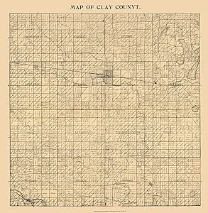 Amazon.com - MAPS OF THE PAST Historic County Map - Clay County Iowa - Long 1896-23 x 23.55 ...