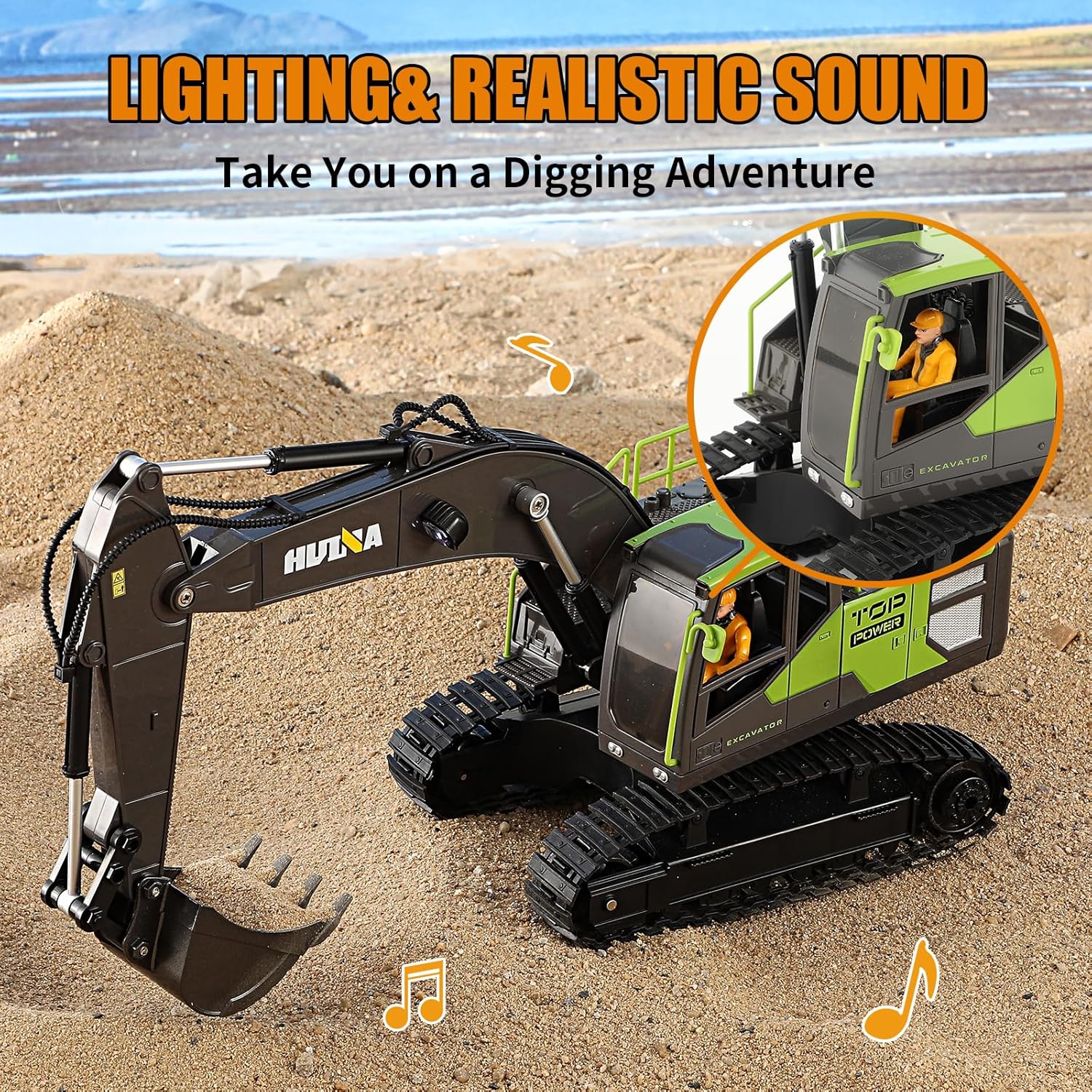 HUI NA Remote Control Excavator Toy 1:18 User Manual