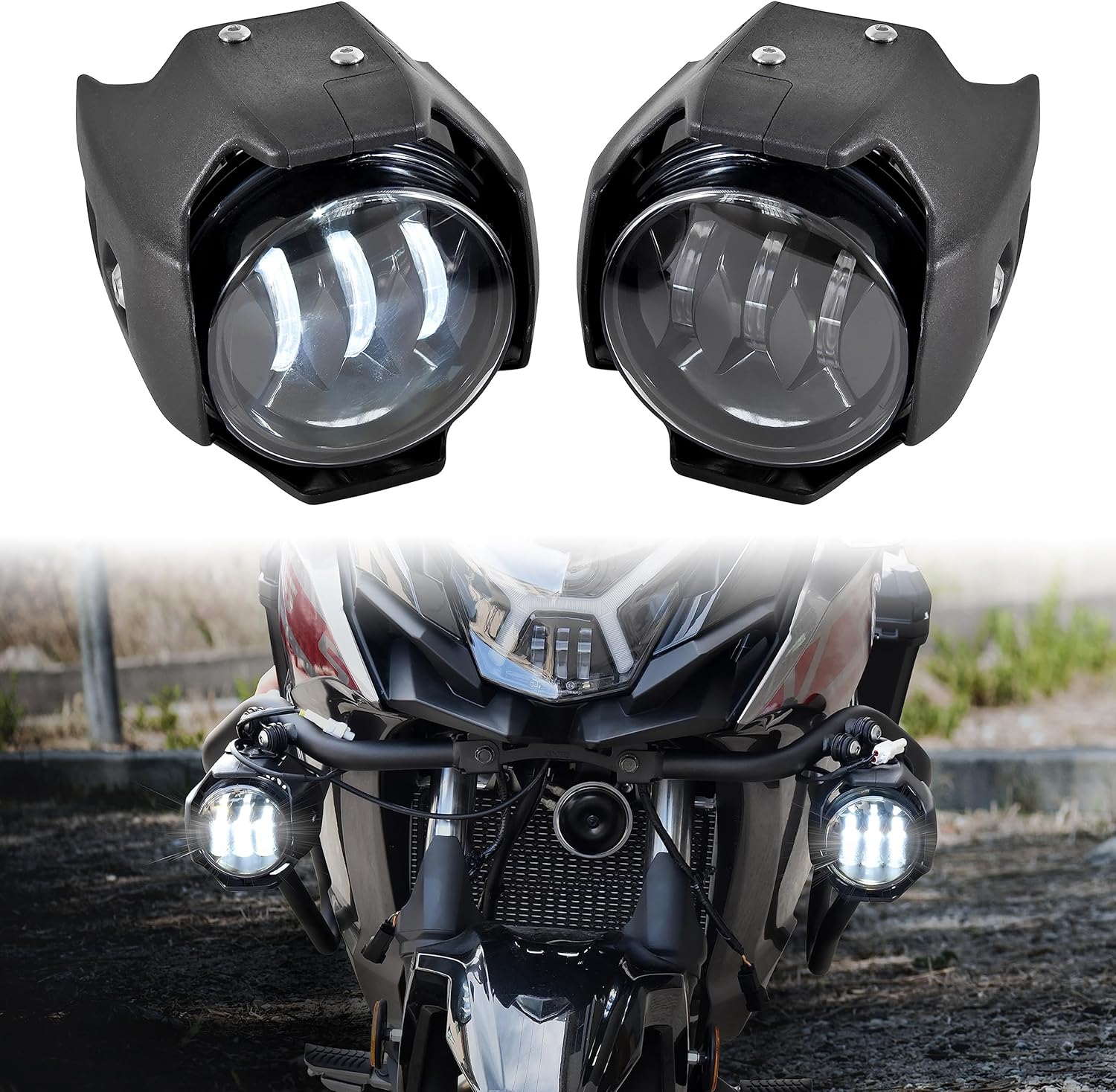 VEISUTOR LED Auxiliary Lights Set for Versys-X300, Adjustable Front LED ...