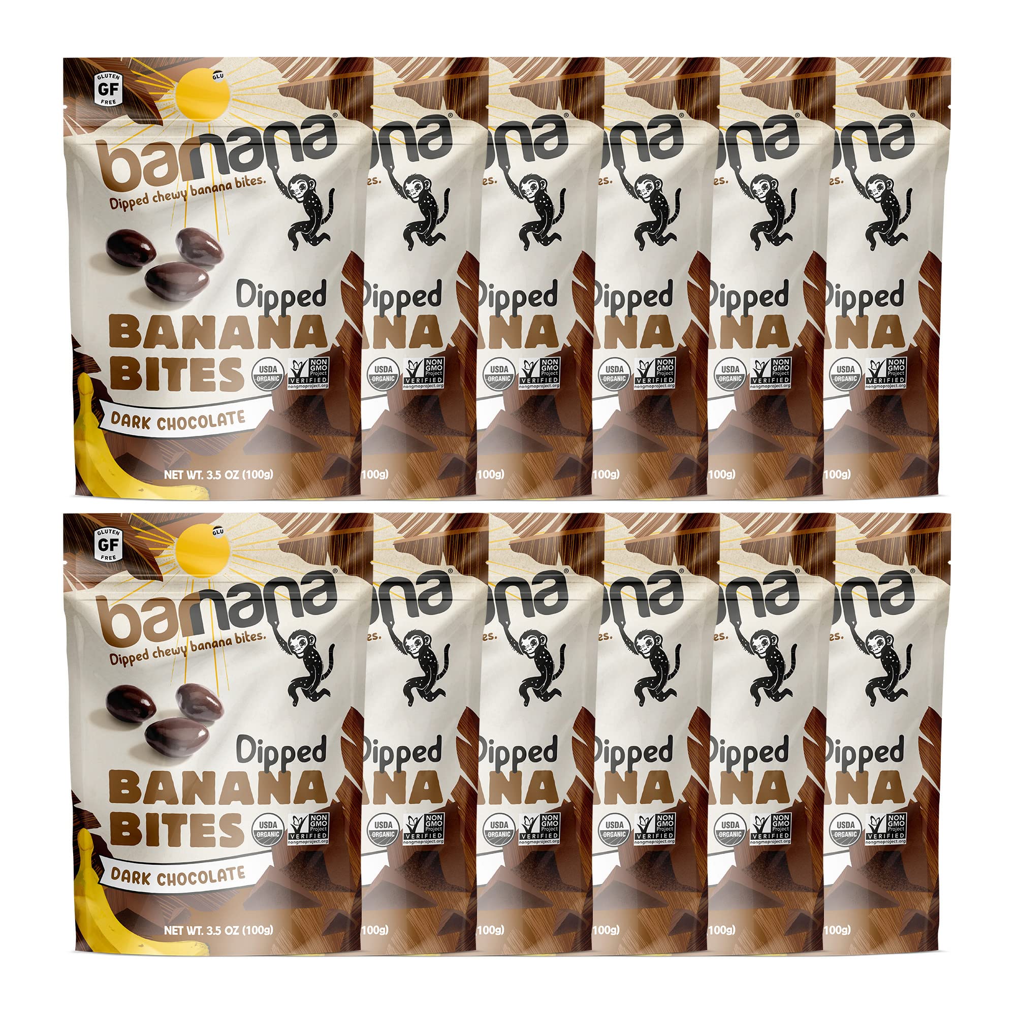 Amazon.com : Barnana - Organic Chewy Dipped Banana Bites, Dark ...