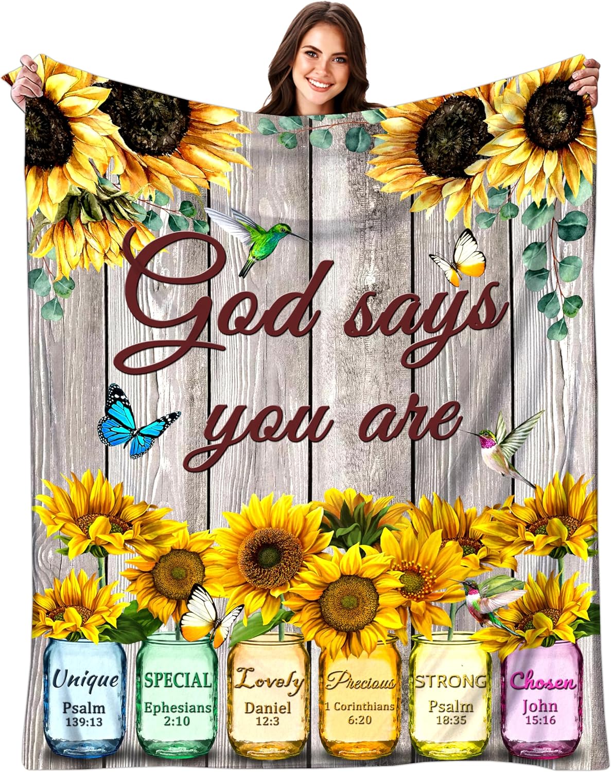 Amazon.com: Christian Blanket with Inspirational Thoughts and Prayers ...