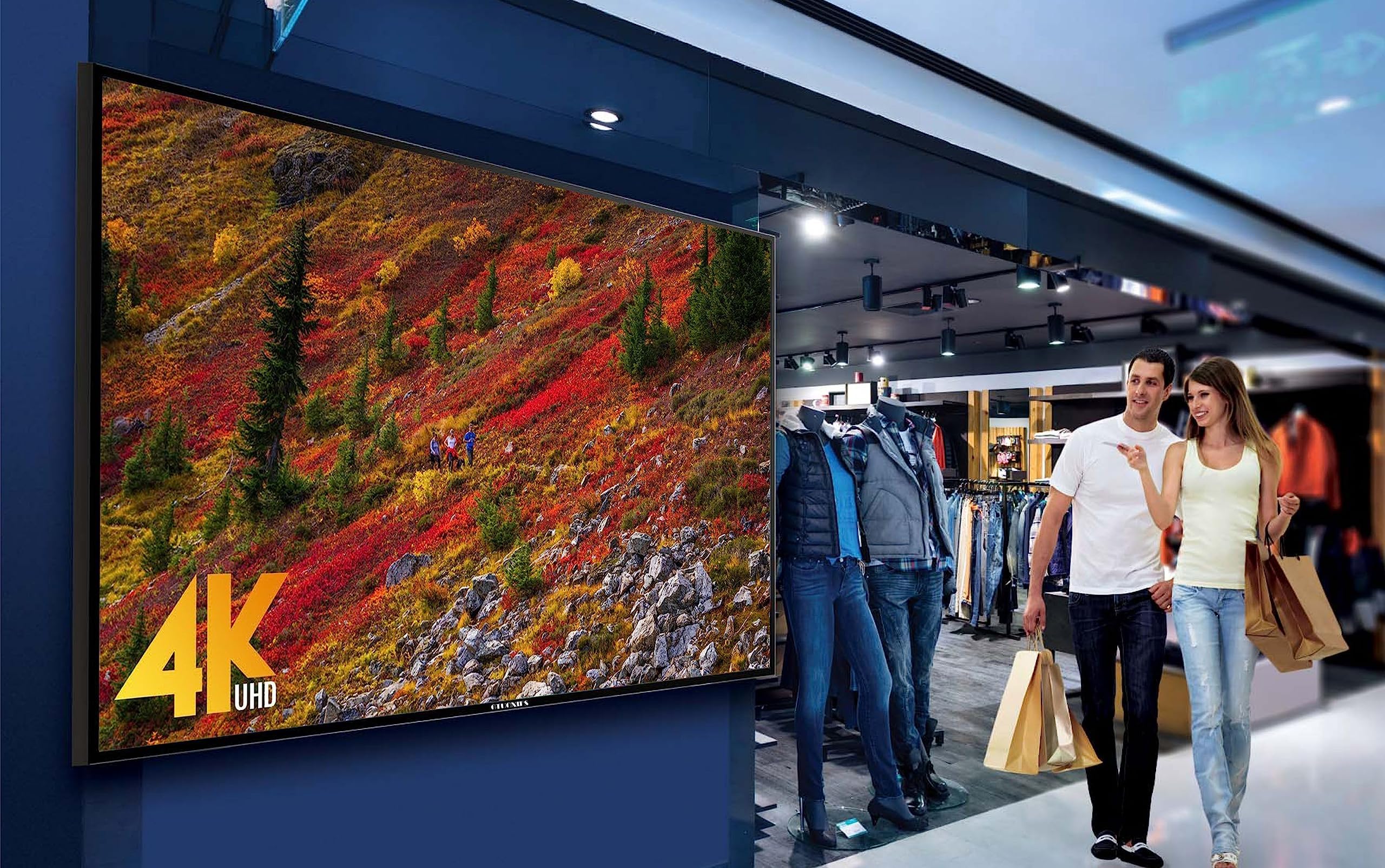 GTUOXIES 100 polegadas 4K UHD TV Full Array LED Super Screen Stunning Display High Dynamic Range ...