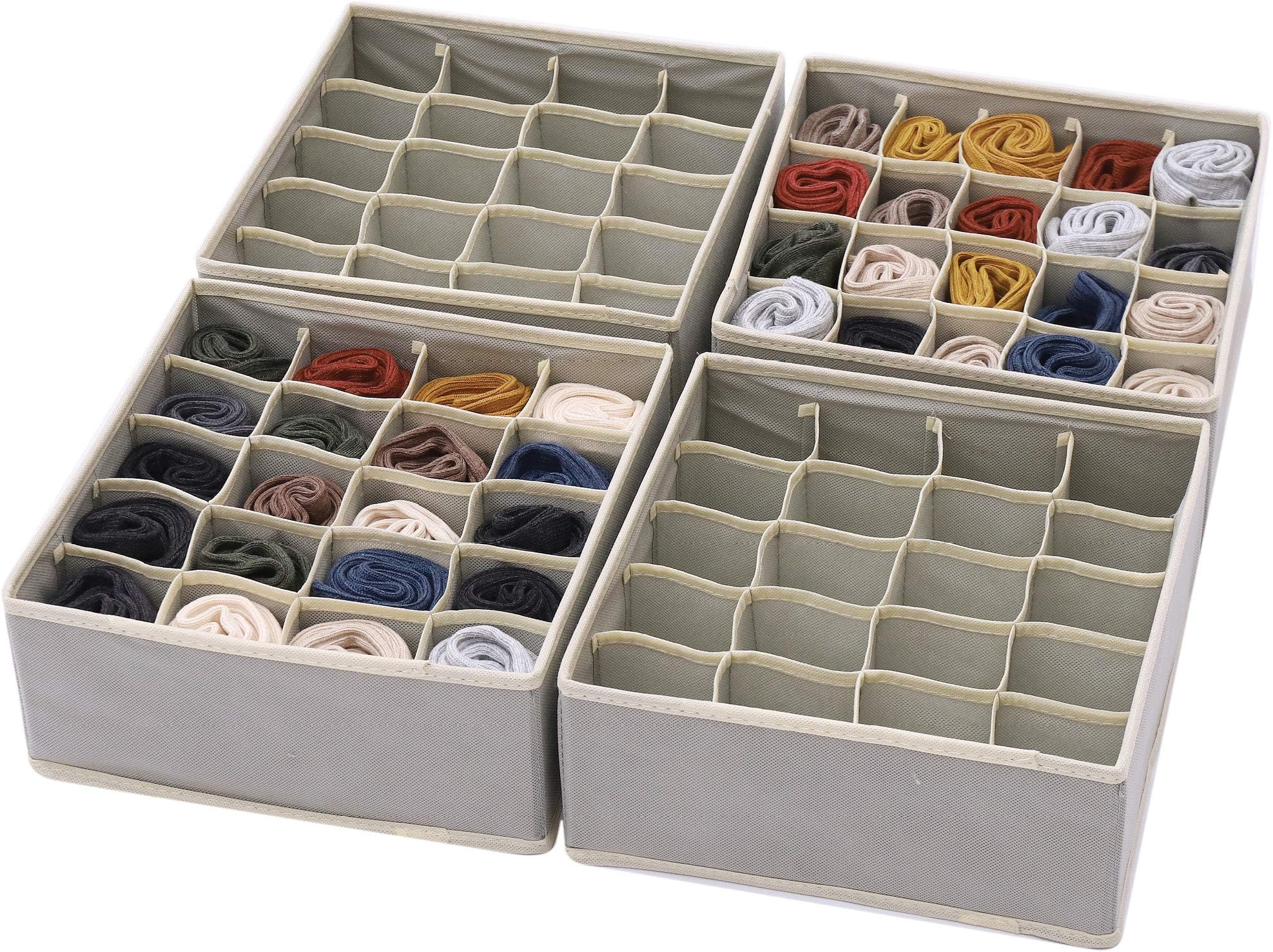 Amazon.com: DIOMMELL Set of 4 Foldable Cloth Storage Box Closet Dresser ...