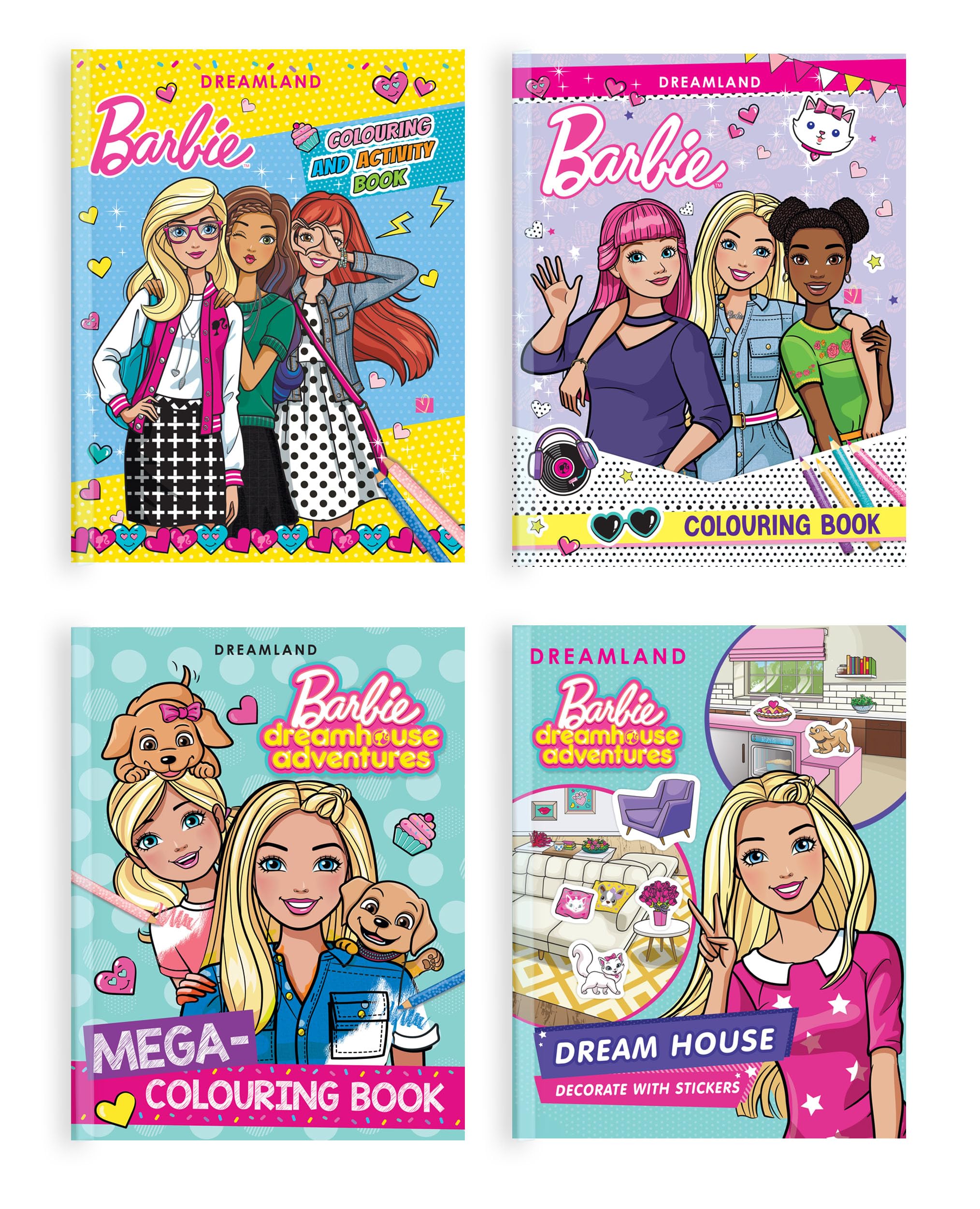 Barbie Colouring and Activity Books Pack with Stickers for Kids Age 2 ...
