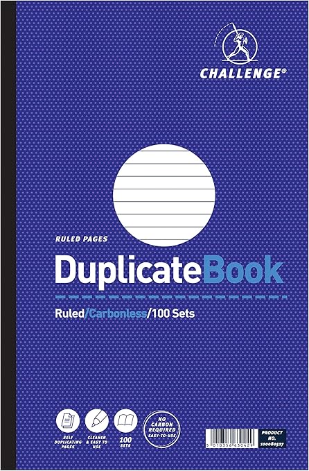 Challenge Large Duplicate Book, Carbonless, 100 Pages, 1 pack, A4 (297 ...