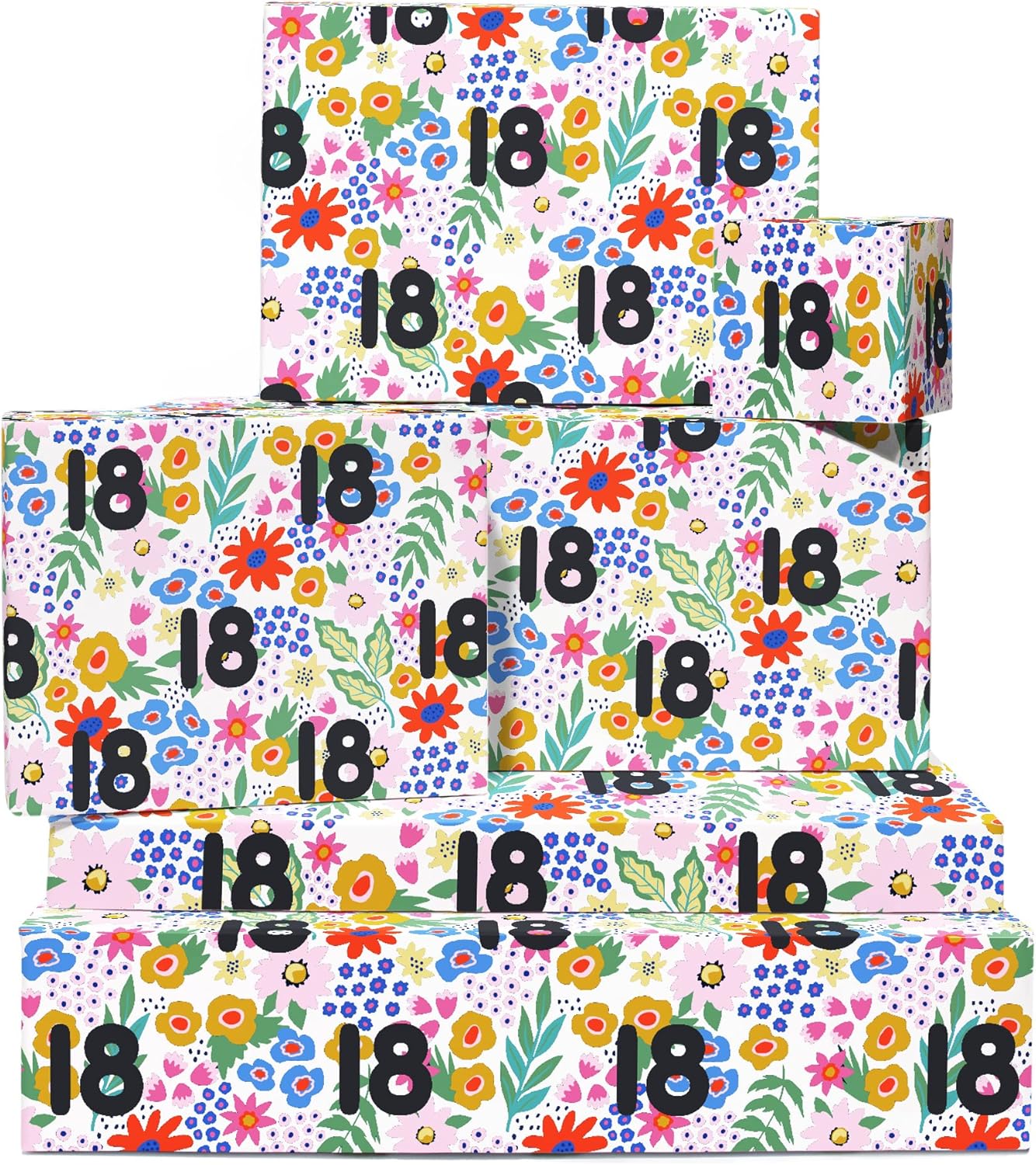 Amazon.com: CENTRAL 23 Flower Wrapping Paper - 6 Sheets of Floral Gift ...
