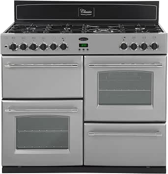 Belling Classic 100DFT 100cm Dual Fuel Range Cooker - Silver : Amazon ...