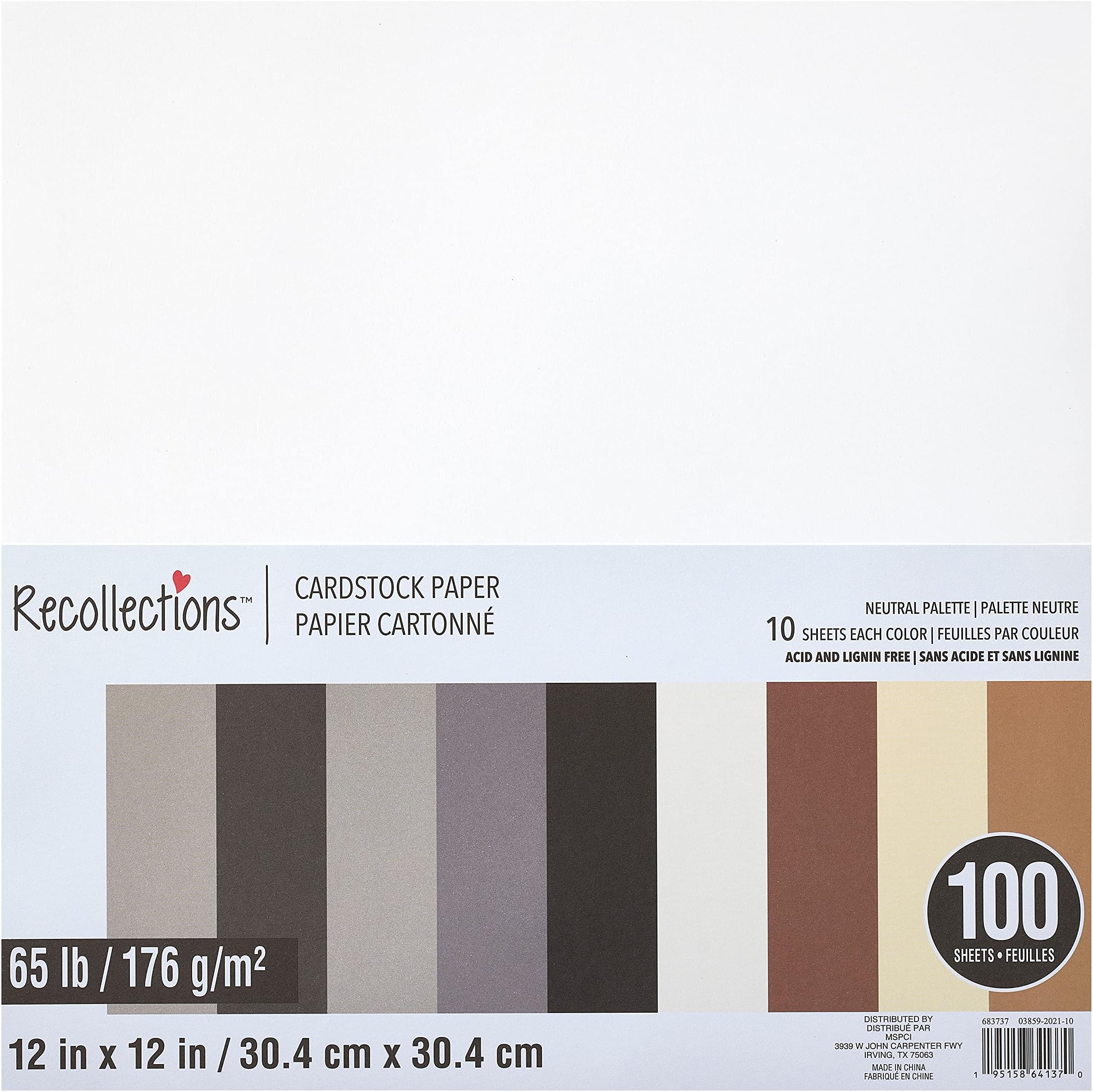 Amazon.com : 25 Sheets Kraft 12" x 12" Cardstock Paper by Recollections ...