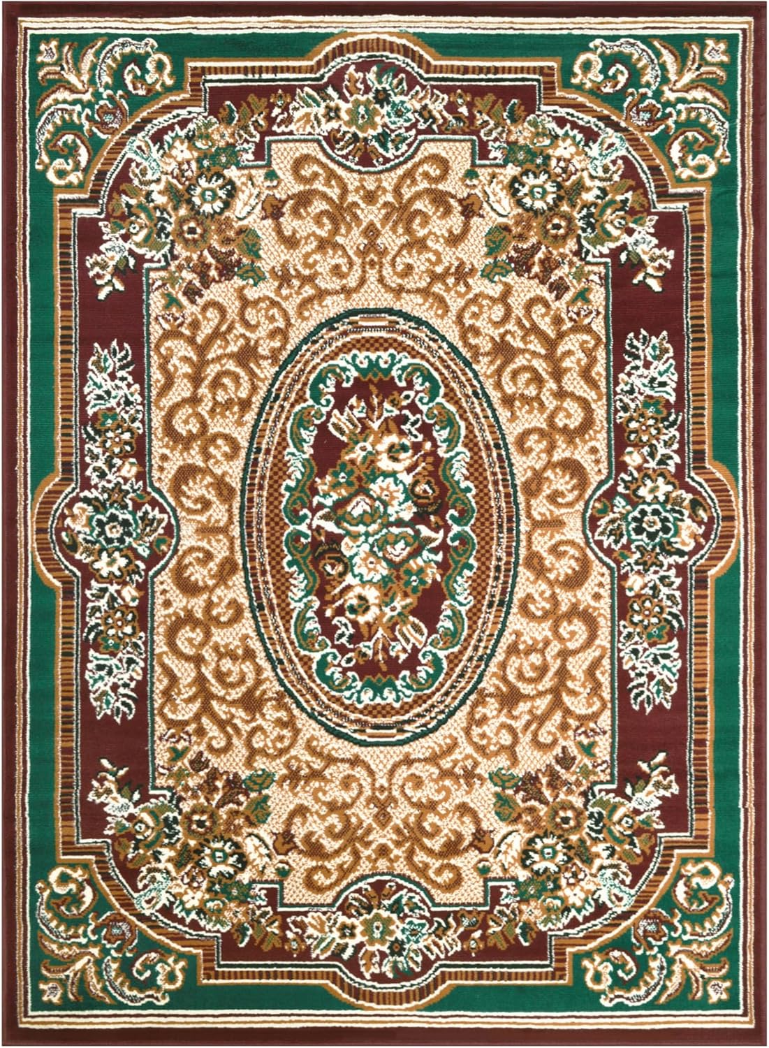 Amazon.com: AllStar Rugs Red 5x7 Traditional Area Rug (5' 2" x 7' 1 ...