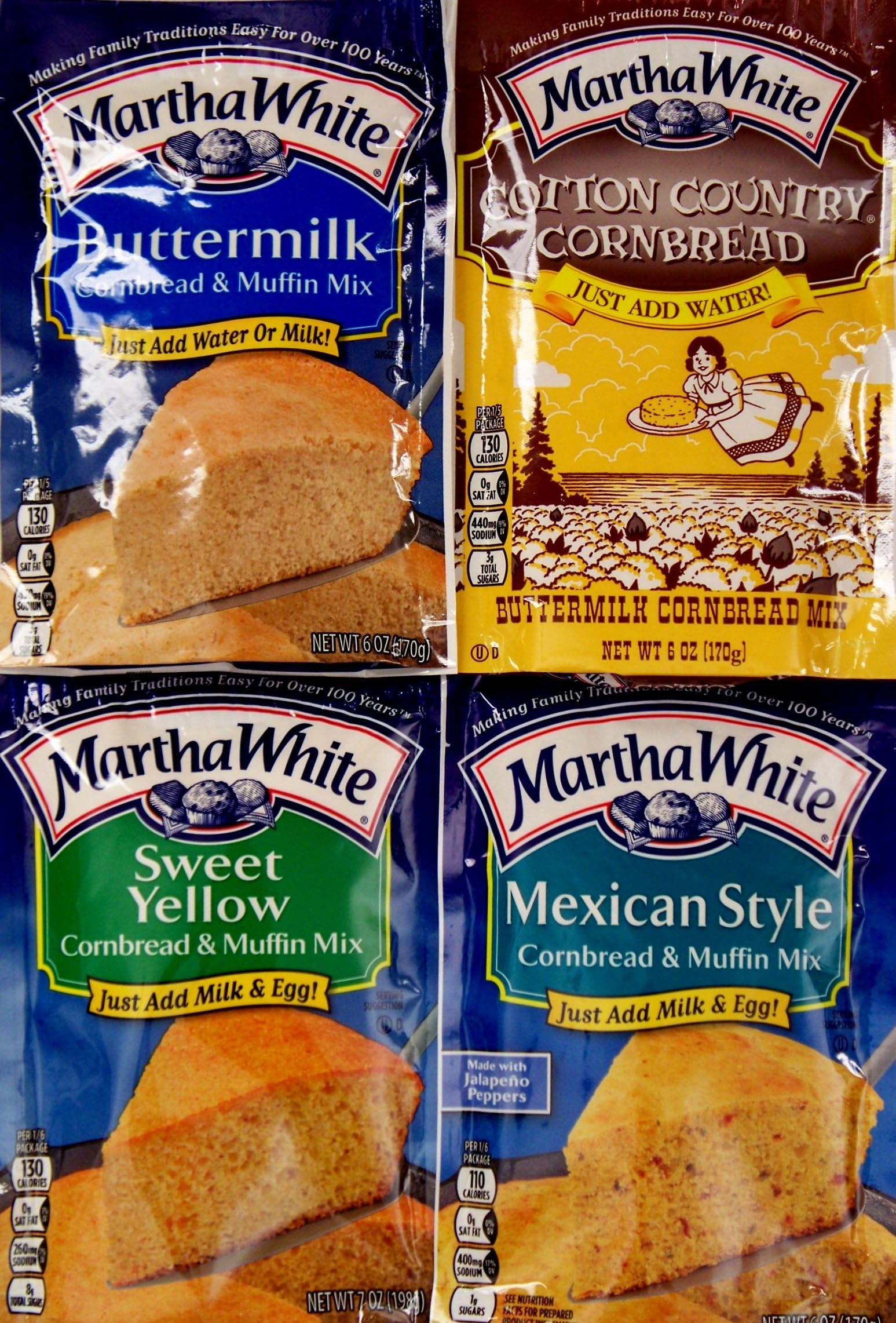 Amazon.com: Martha White Cotton Country Buttermilk Cornbread Mix, 6 ...