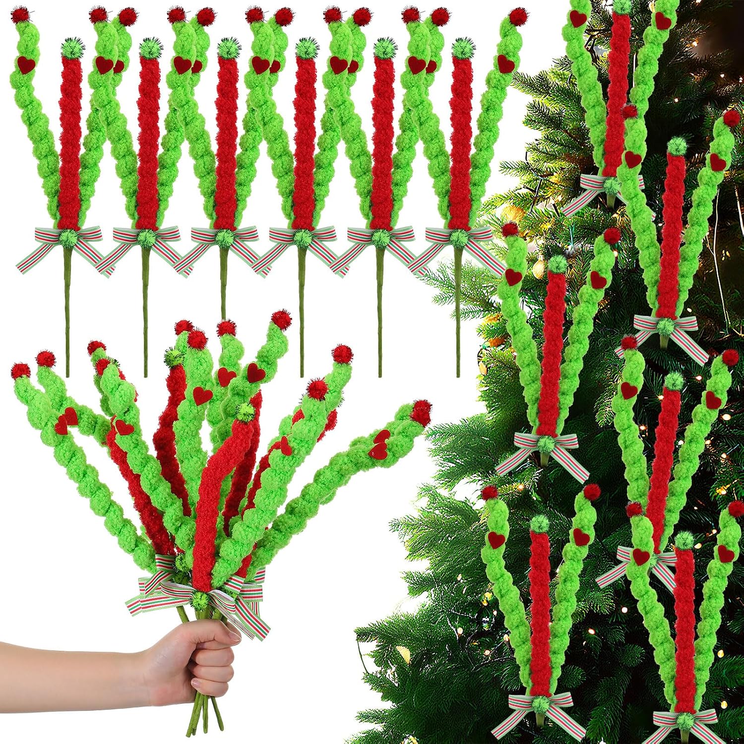 Amazon.com: Knitgrip 6 Pcs Lime Green Christmas Tree Picks 15.7 Inch ...