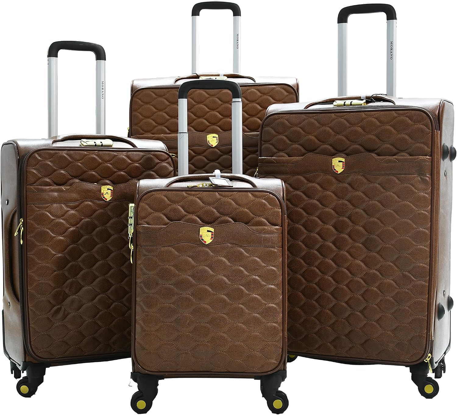 Morano Travel Luggage for Unisex set of 4 pieces Leather Soft-Side ...