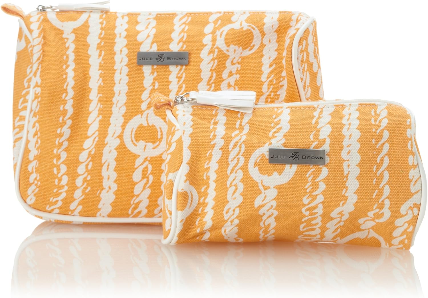 Amazon.com: Julie Brown Set of 2 Cosmetic Bags, Orange Chains ...