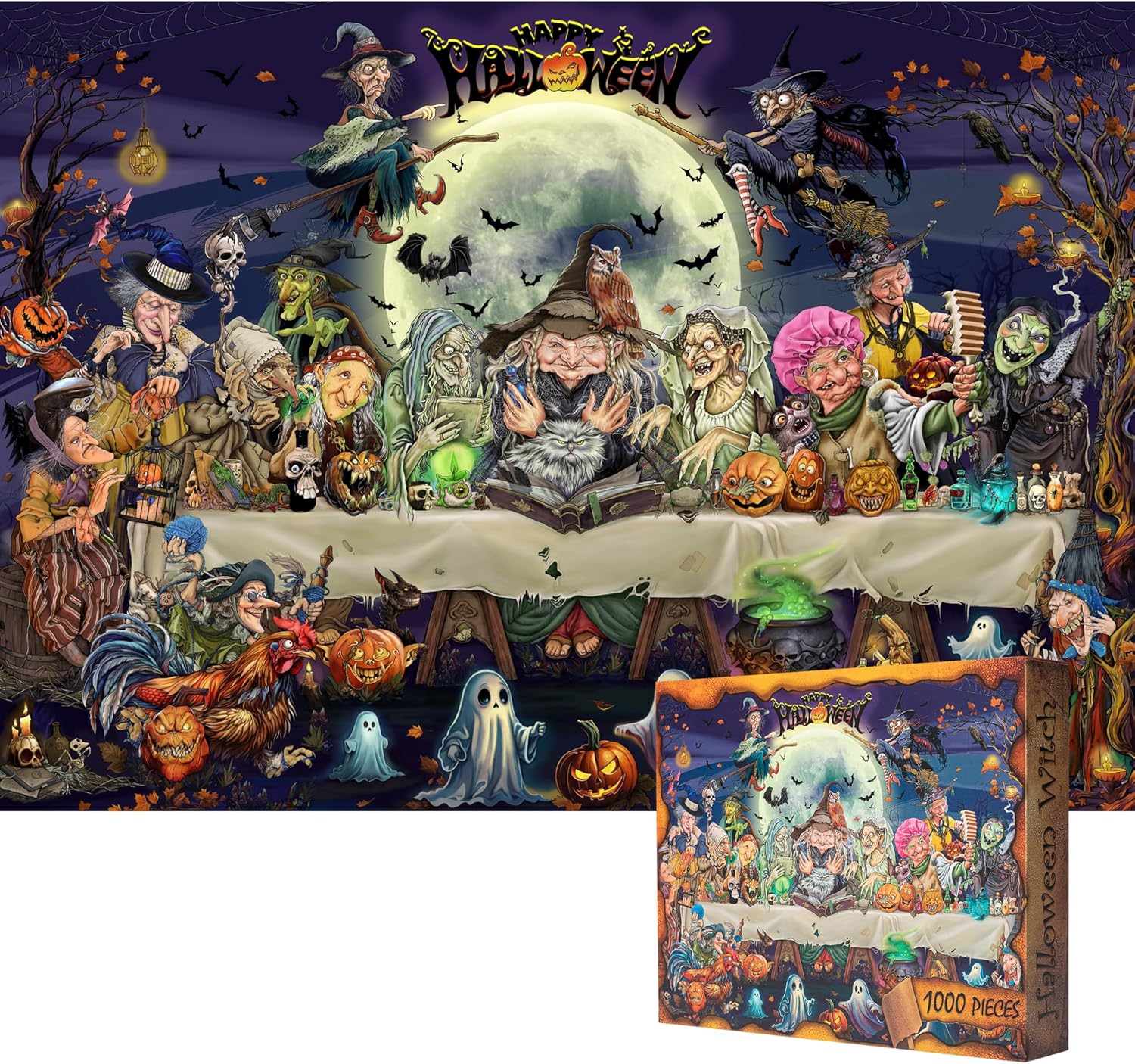 Amazon.com: Halloween Jigsaw Puzzle 1000 Piece for Adult Family,Horror ...