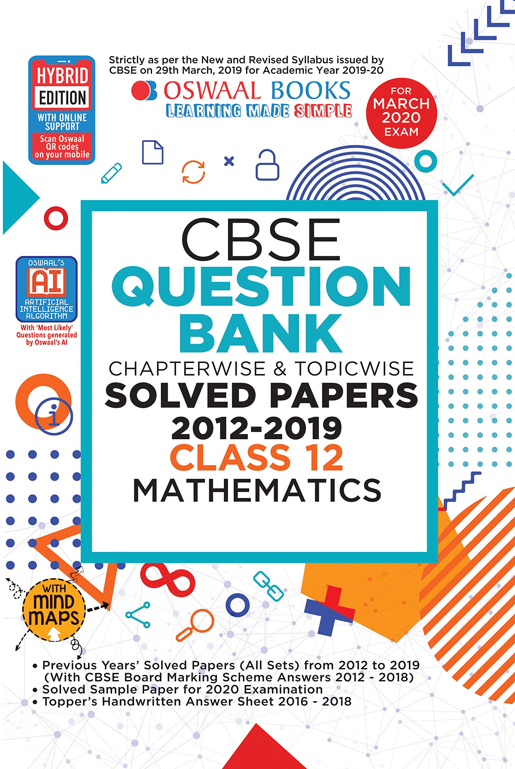 Buy Oswaal CBSE Question Bank Class 12 Mathematics Book Chapterwise ...