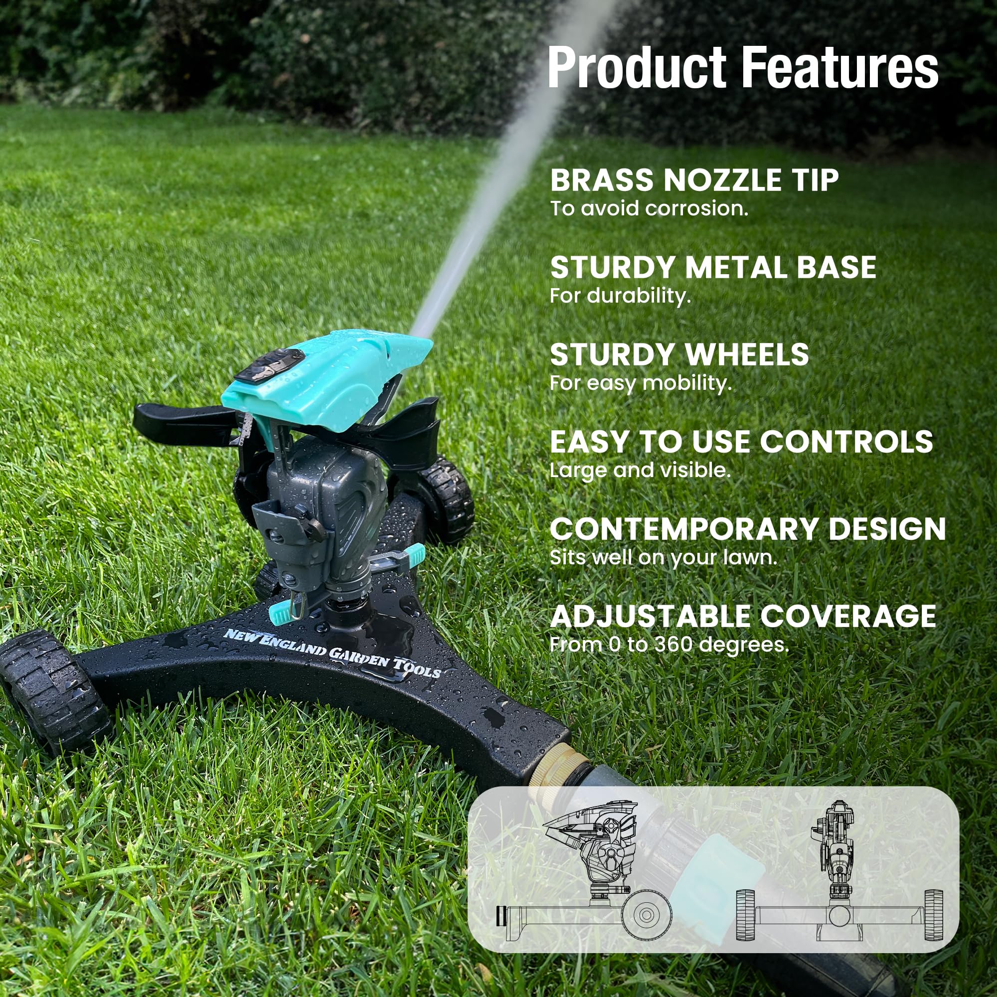 Impact Sprinkler System Design Vyrsa 25 Full Circle 15mm Brass Impact