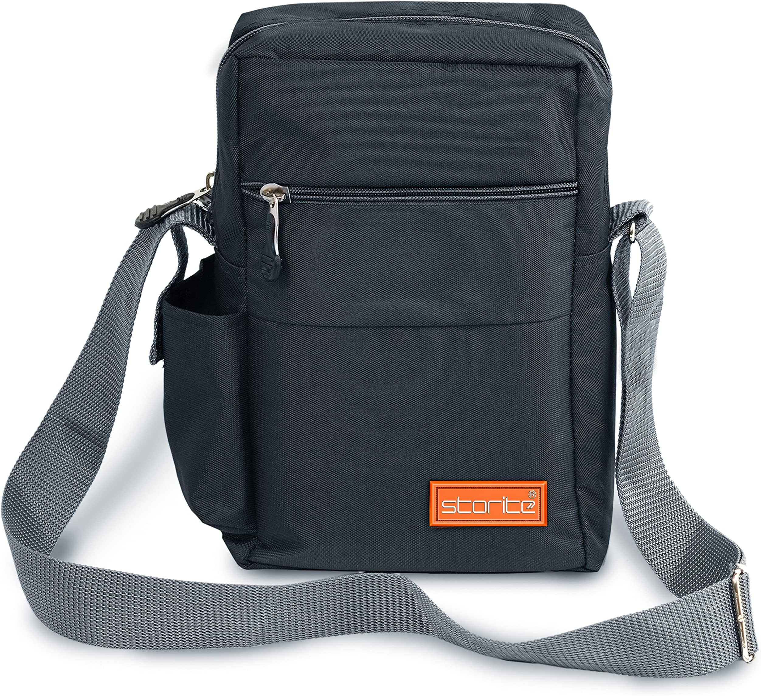 NISUN Stylish Nylon Small 7 Zipper Multi Pocket Sling Cross Body Travel ...