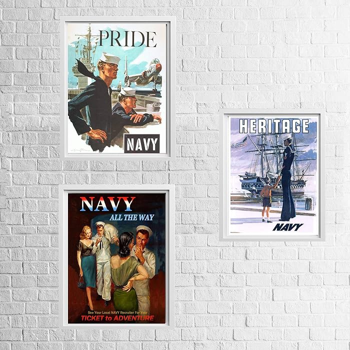 Buy Vintage Navy Recruitment Poster Set-"Pride-Heritage-Adventure"(3 ...
