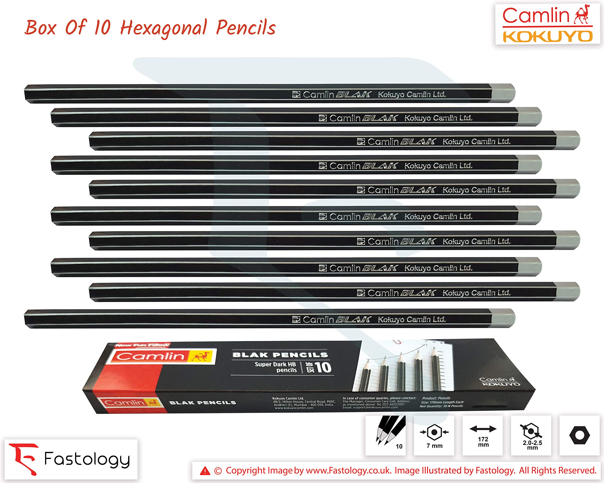 Buy KOKUYO CAMLIN Black Super Dark Pencils Writing Pack Sketch Draw ...