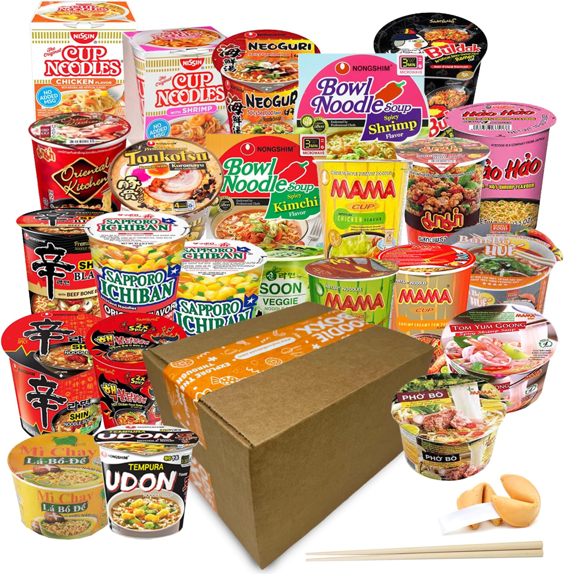Amazon.com: FOODIE BOXX Asian Instant Ramen Noodles Variety Pack with ...