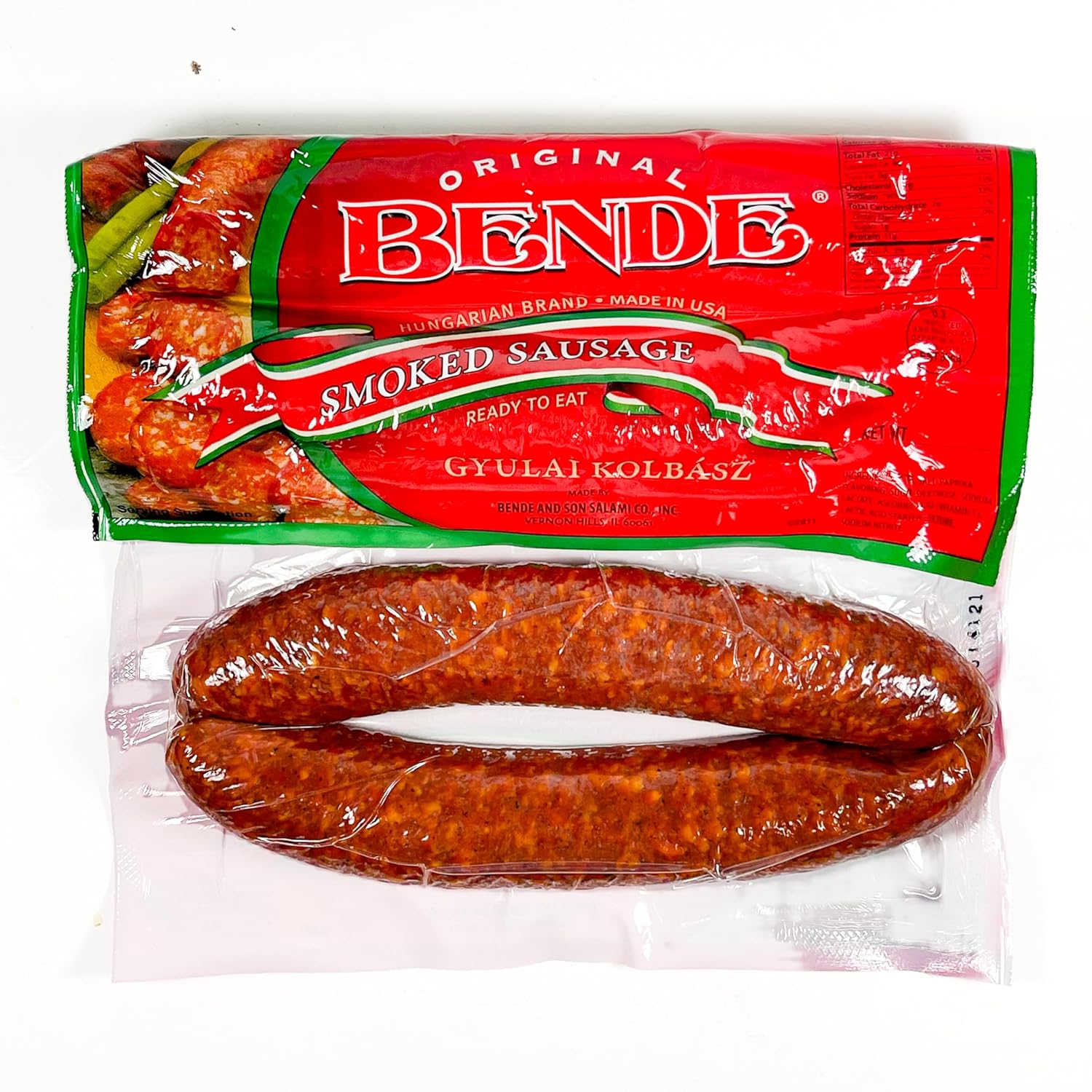 Amazon.com: Bende Original Hungarian Brand Smoked Sausage Mild 2 Pack ...