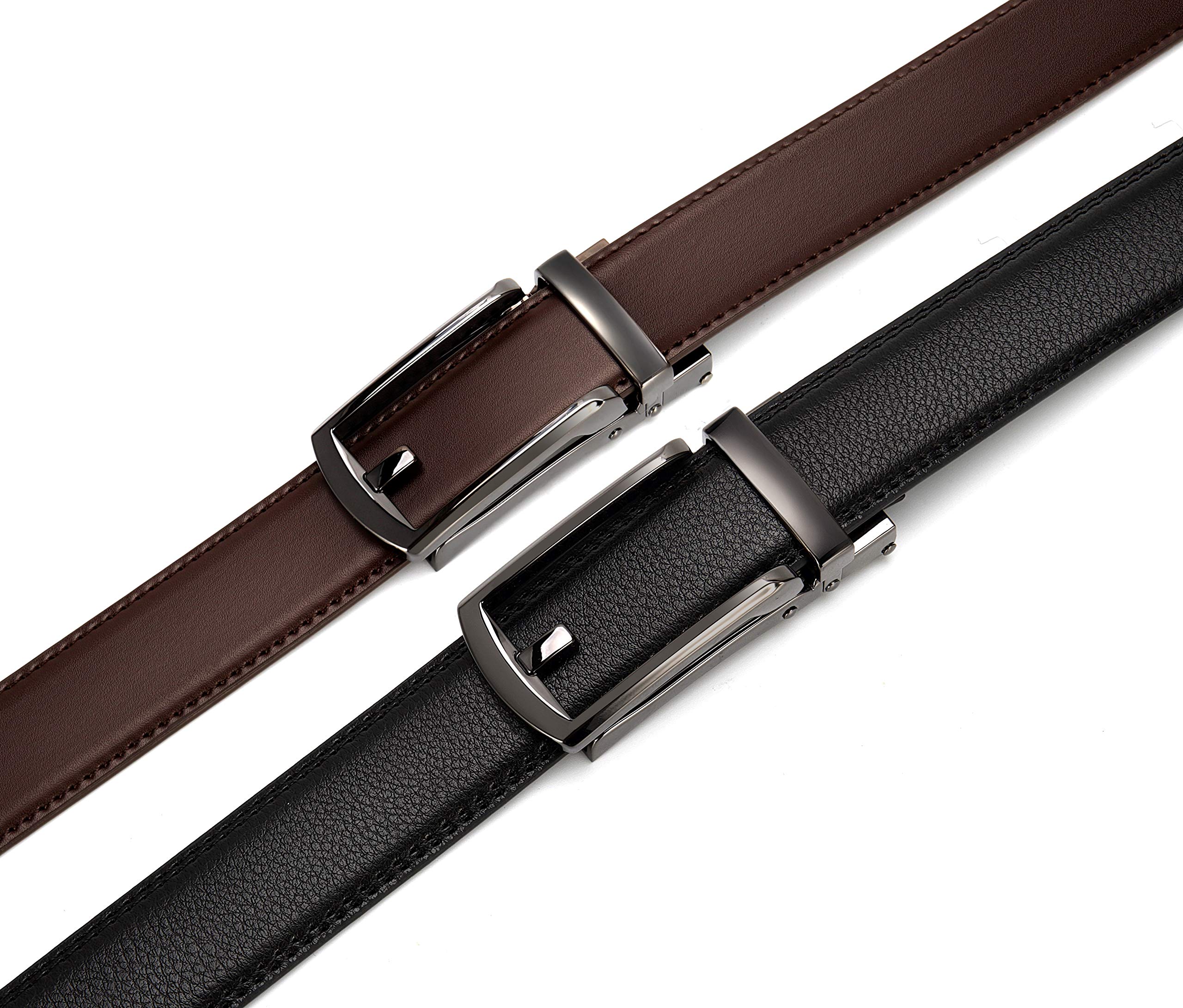 Snapklik.com : CHAOREN Mens 1.25" Brown Leather Ratchet Belt