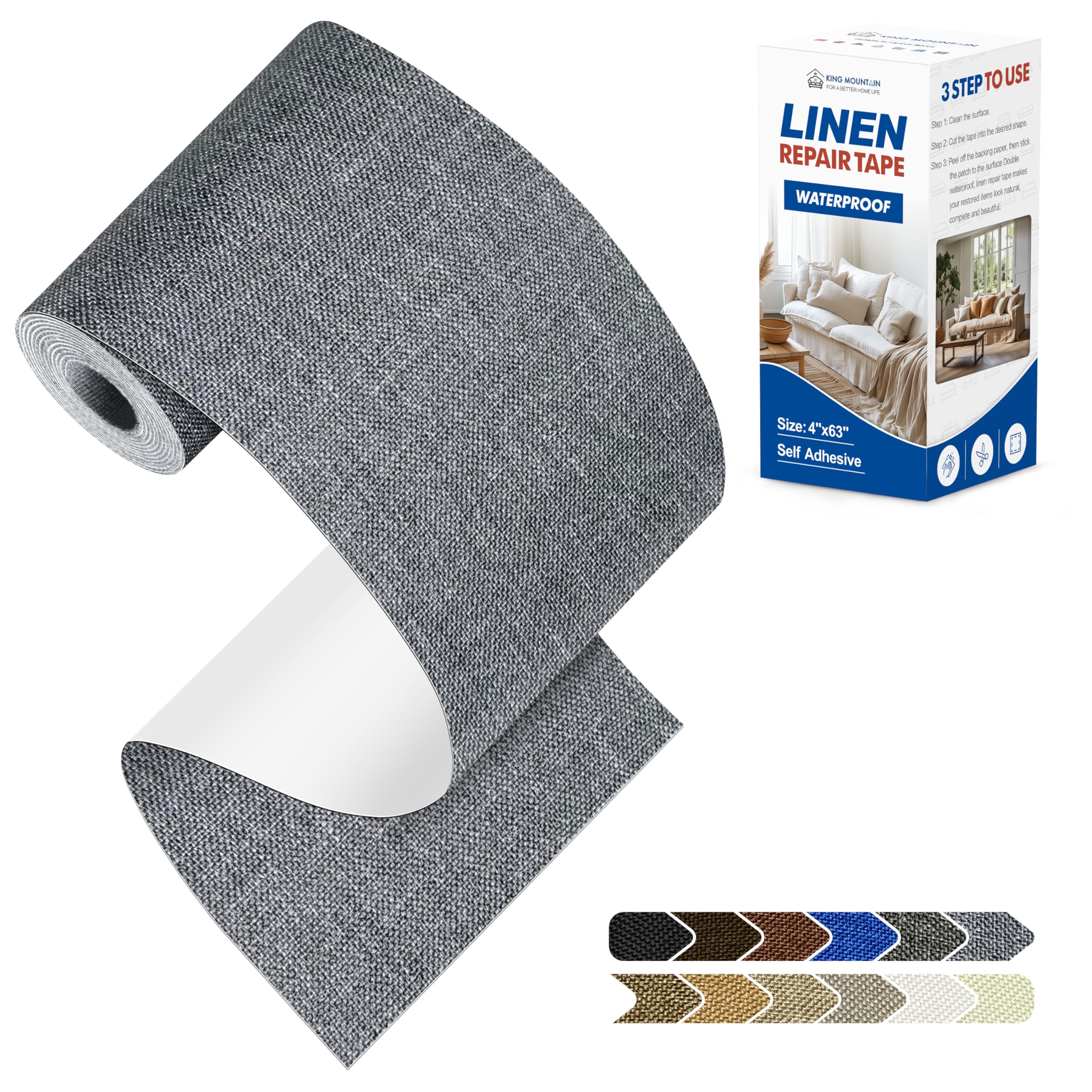 Amazon.com: KING MOUNTAIN Fabric Repair Tape Patch Kit, Waterproof 4" x ...