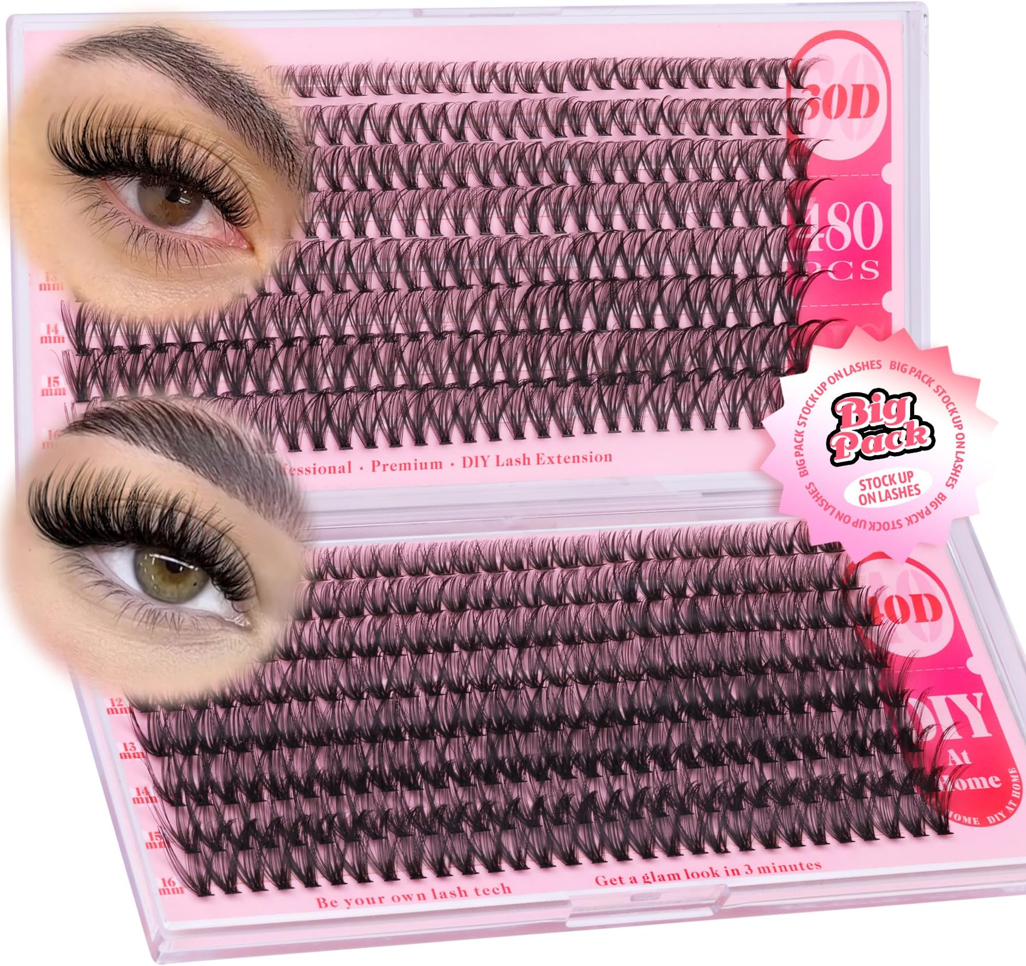 Amazon.com: Fluffy Lash Clusters Mikiwi 80D+100D Thick Eyelash Clusters ...