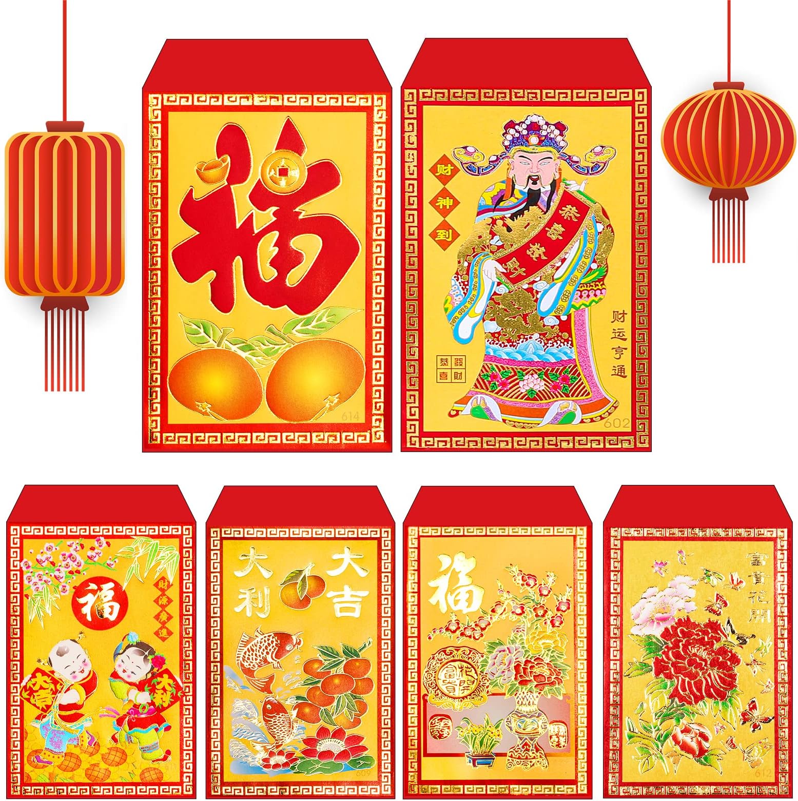Amazon.com : 36pcs Chinese New Year Red Envelopes, Lucky Money ...