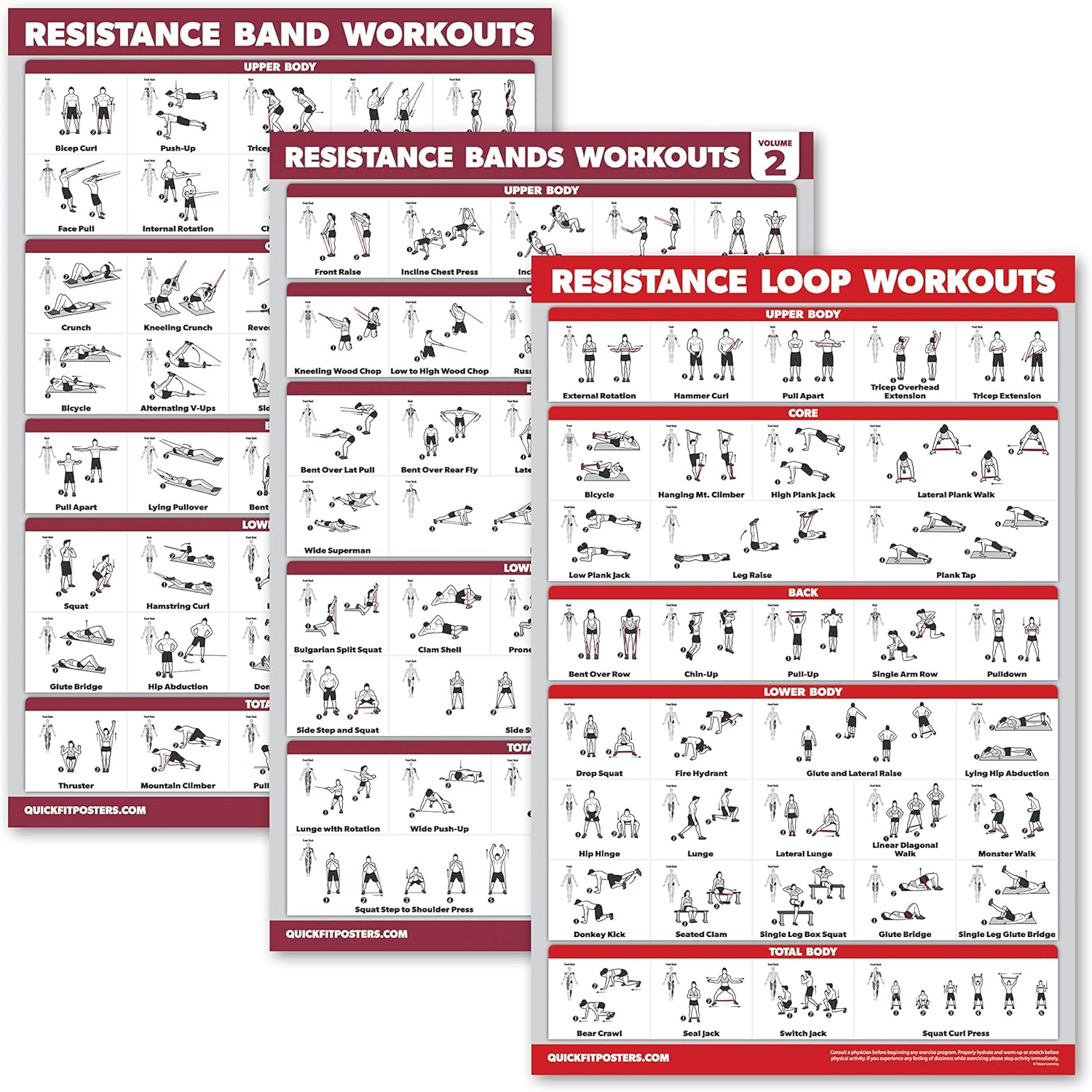 3 Pack: Resistance Bands Workouts Volume 1 & 2 + Resistance Loops ...