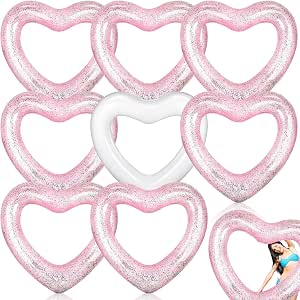 Amazon.com: Honoson 8 Pcs Heart Pool Float 47.3 x 43 Inch Inflatable ...