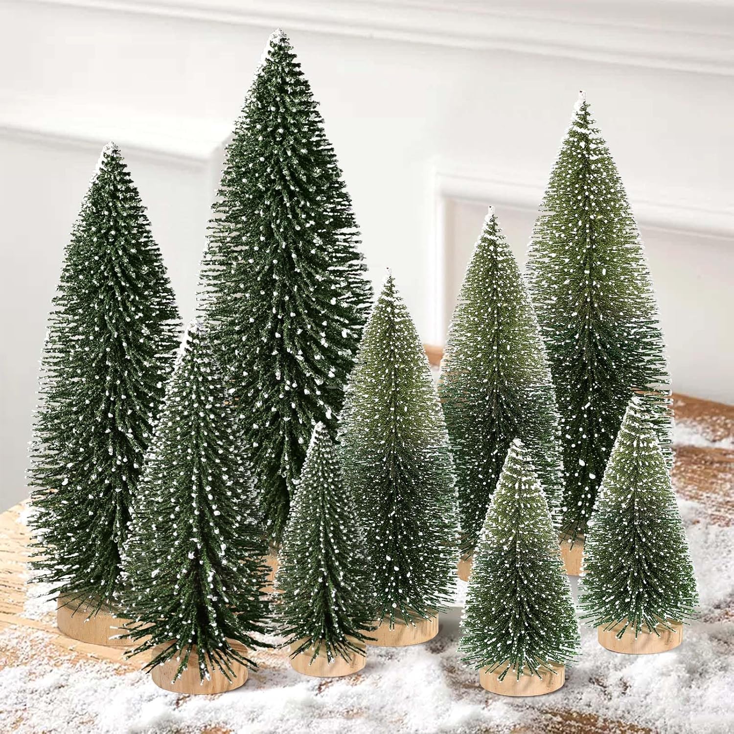 Amazon.com: 9Pcs Mini Christmas Trees Christmas Decor Artificial ...
