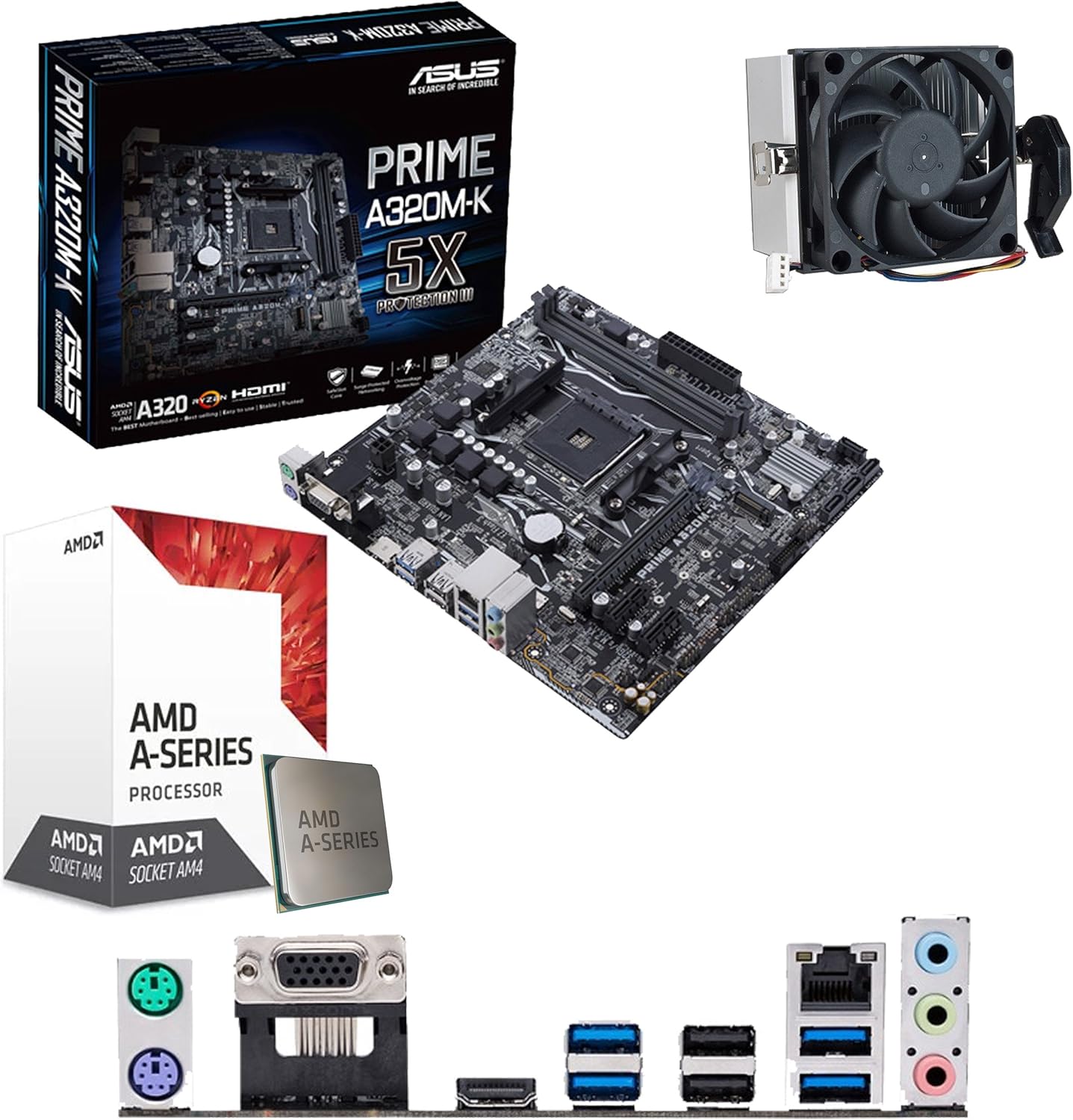 Components4All AMD Quad Core A12 9800 3.8Ghz CPU with Radeon R7, ASUS ...