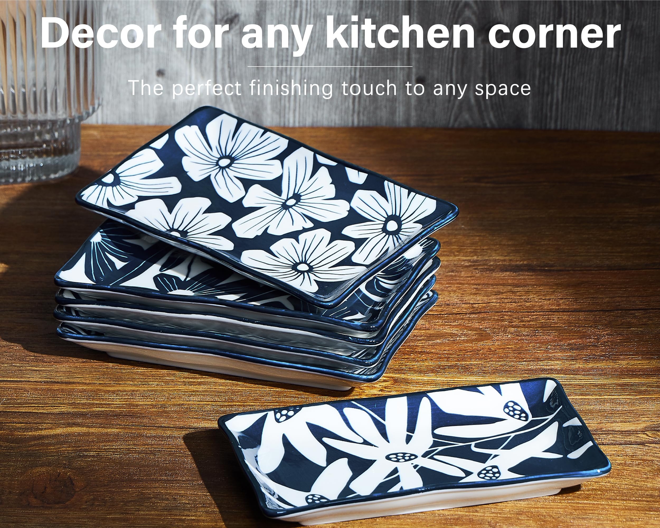 Snapklik.com : ONEMORE Rectangular Serving Plates Set Of 6-7.5 Inch ...