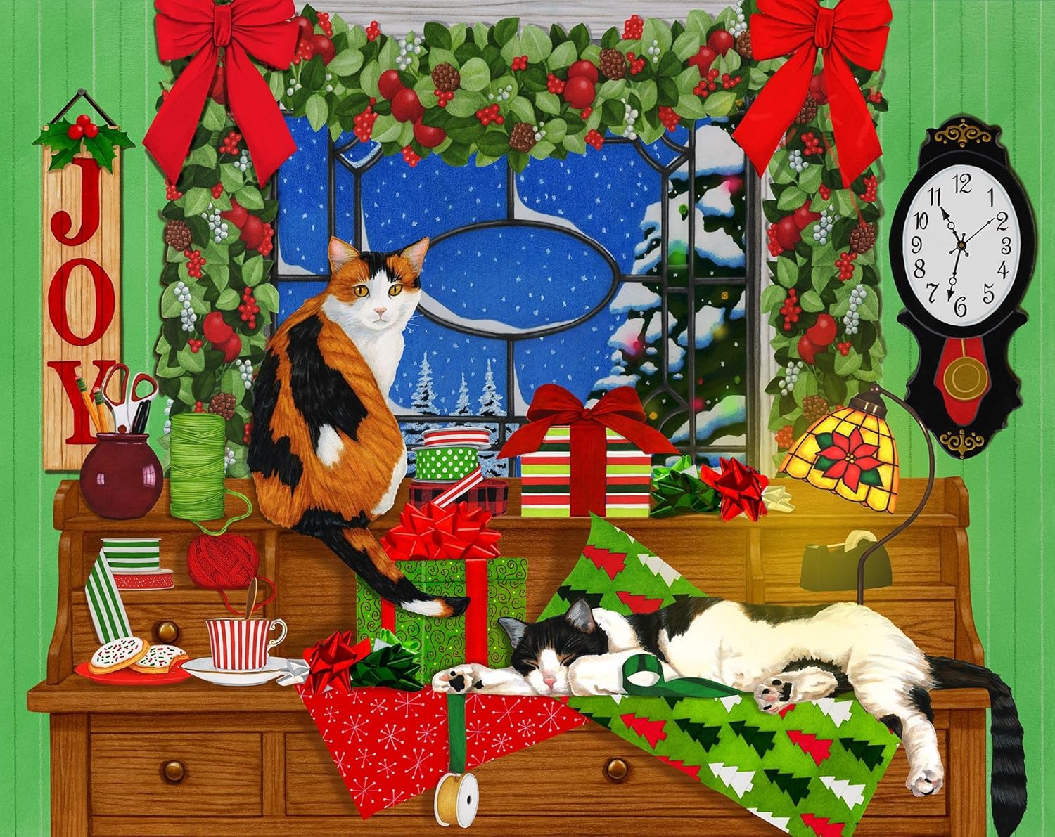 Amazon.com: Springbok - Christmas Cats - 500 Piece Jigsaw Puzzle ...