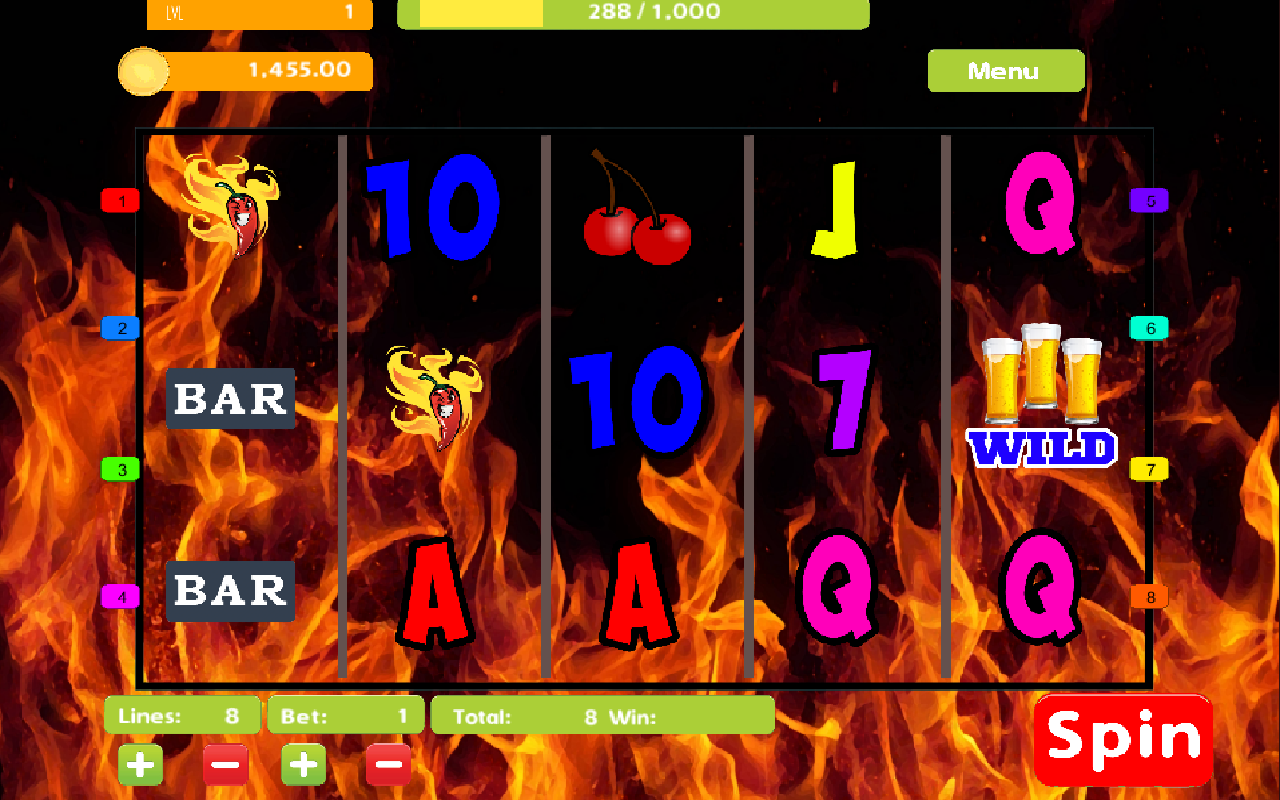 Aplicación Hot Hot Chilli Red Lucky Progressive Jackpot Penny Lucky ...