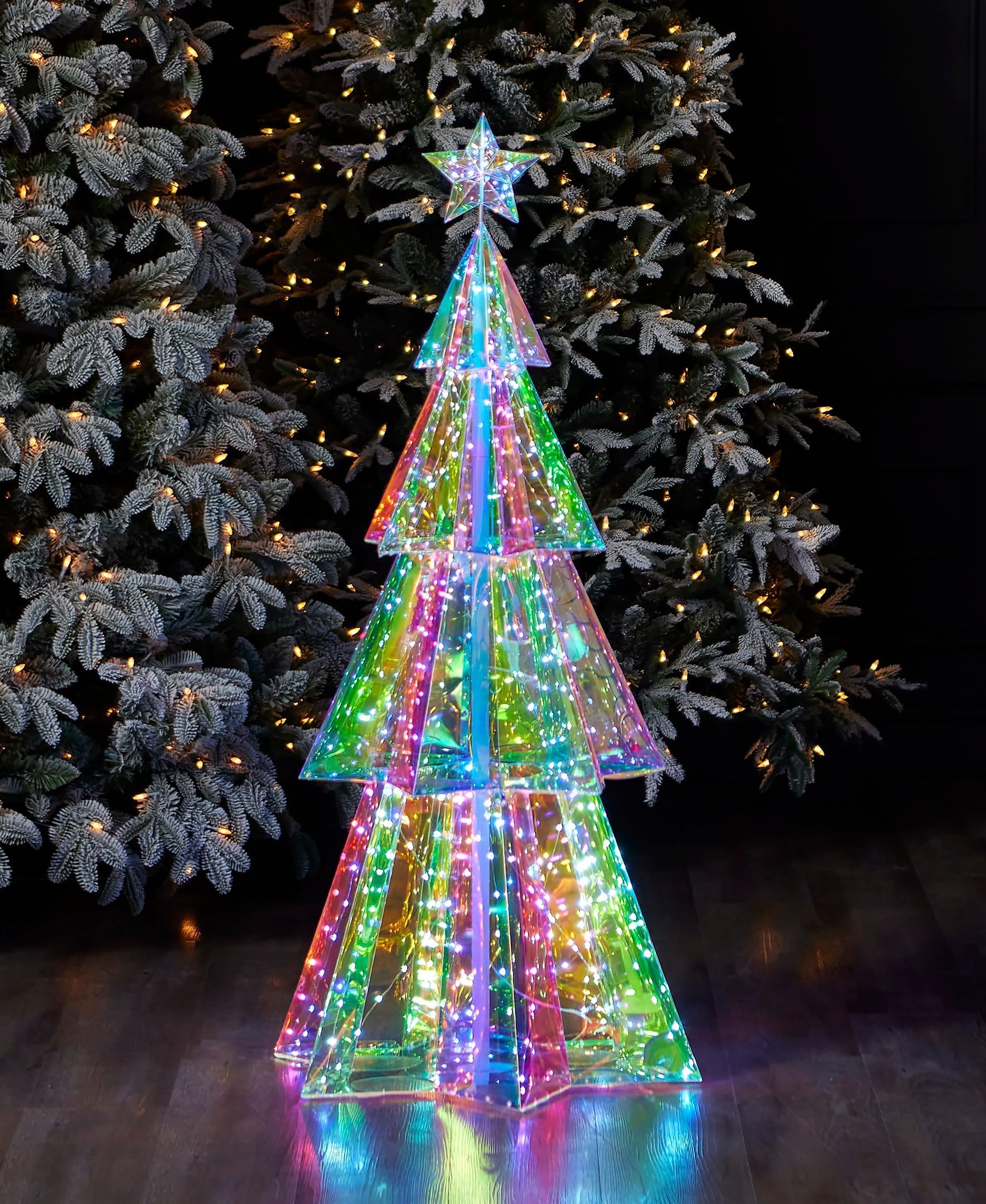 Amazon.com: Seasonal LLC Prismatic Iridescent Christmas Tree 45", LED ...