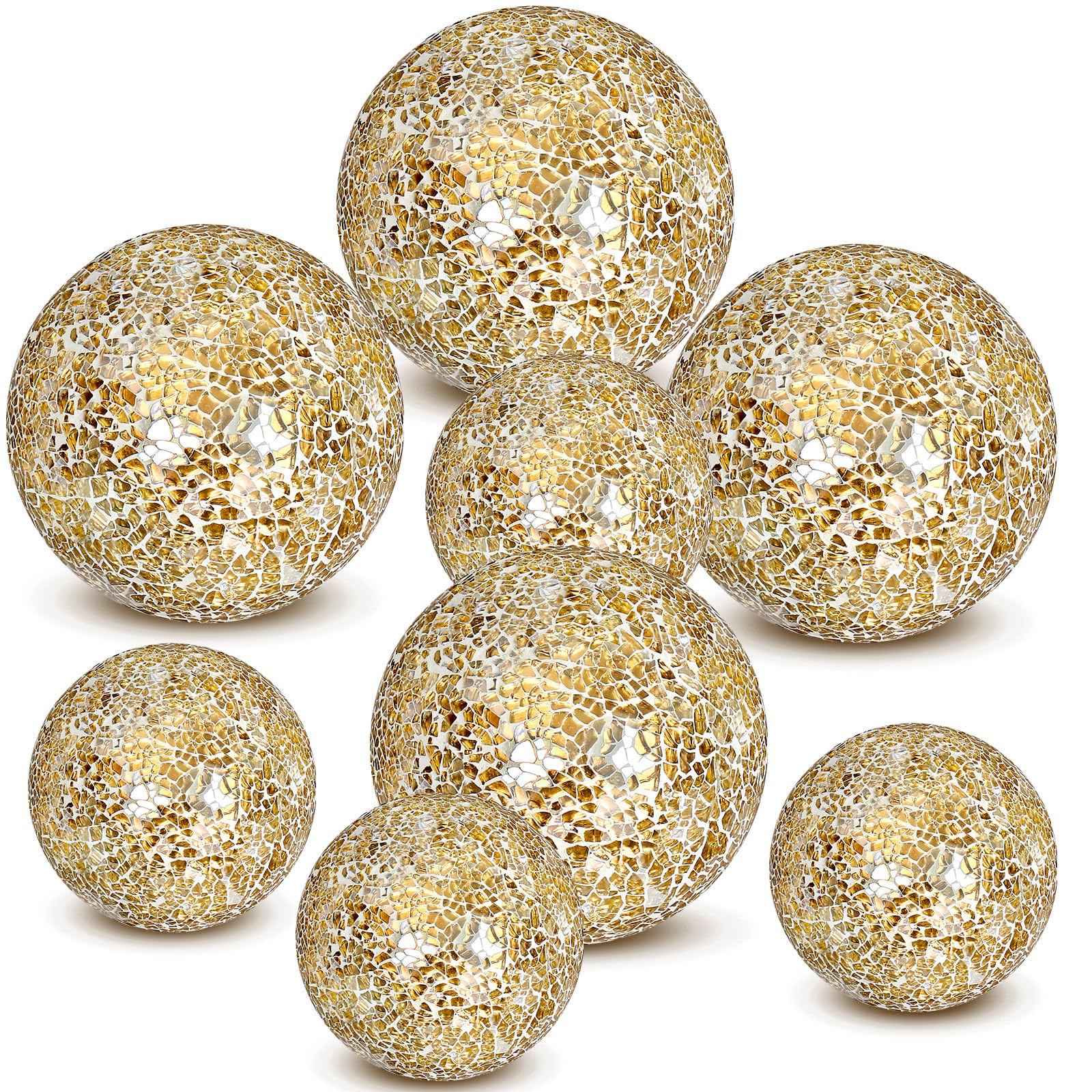 Amazon.com: Qinyoung 8 Pieces 4 Inch and 3 Inch Decorative Glass Orbs ...