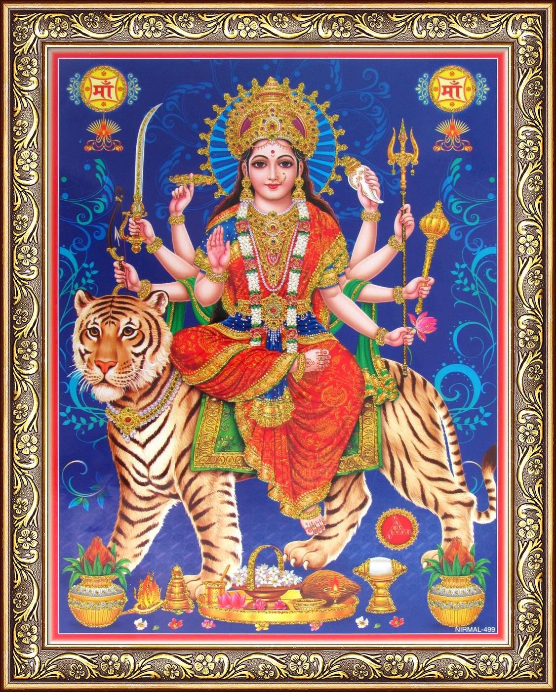 Avercart Goddess Amba - Devi Ambaji Poster 8.5x11 inch Framed (with ...
