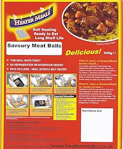 Amazon.com : Savoury Meat Balls in Tomato Sauce - Self Heating Heater ...
