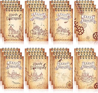 Amazon.com : 24 Pcs Wizard Party Notebooks Happy Birthday Spiral ...