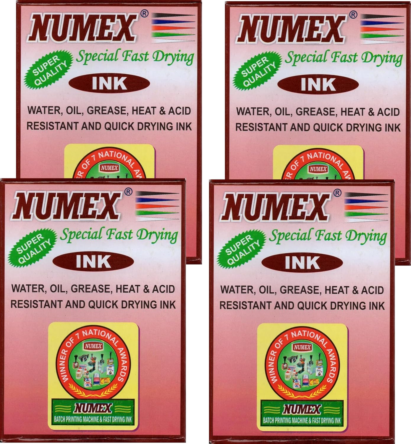 ACGL Numex-X Batch Printing Fast Drying Permanent Ink (Black Set 4 ...