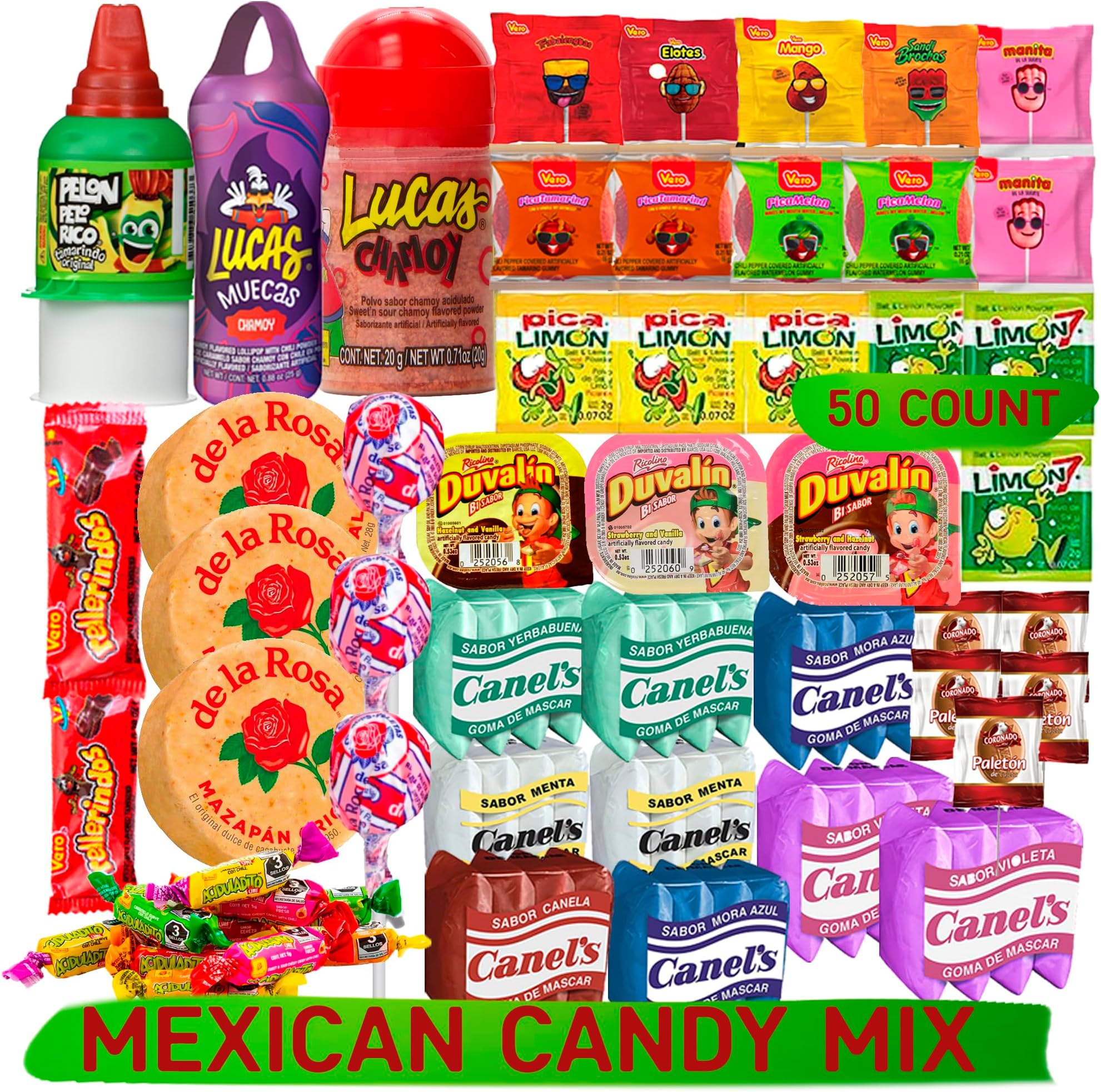 Amazon.com : DIXIS Mexican Candy Mix - 50 PCs : Vero Assortment, Canel ...