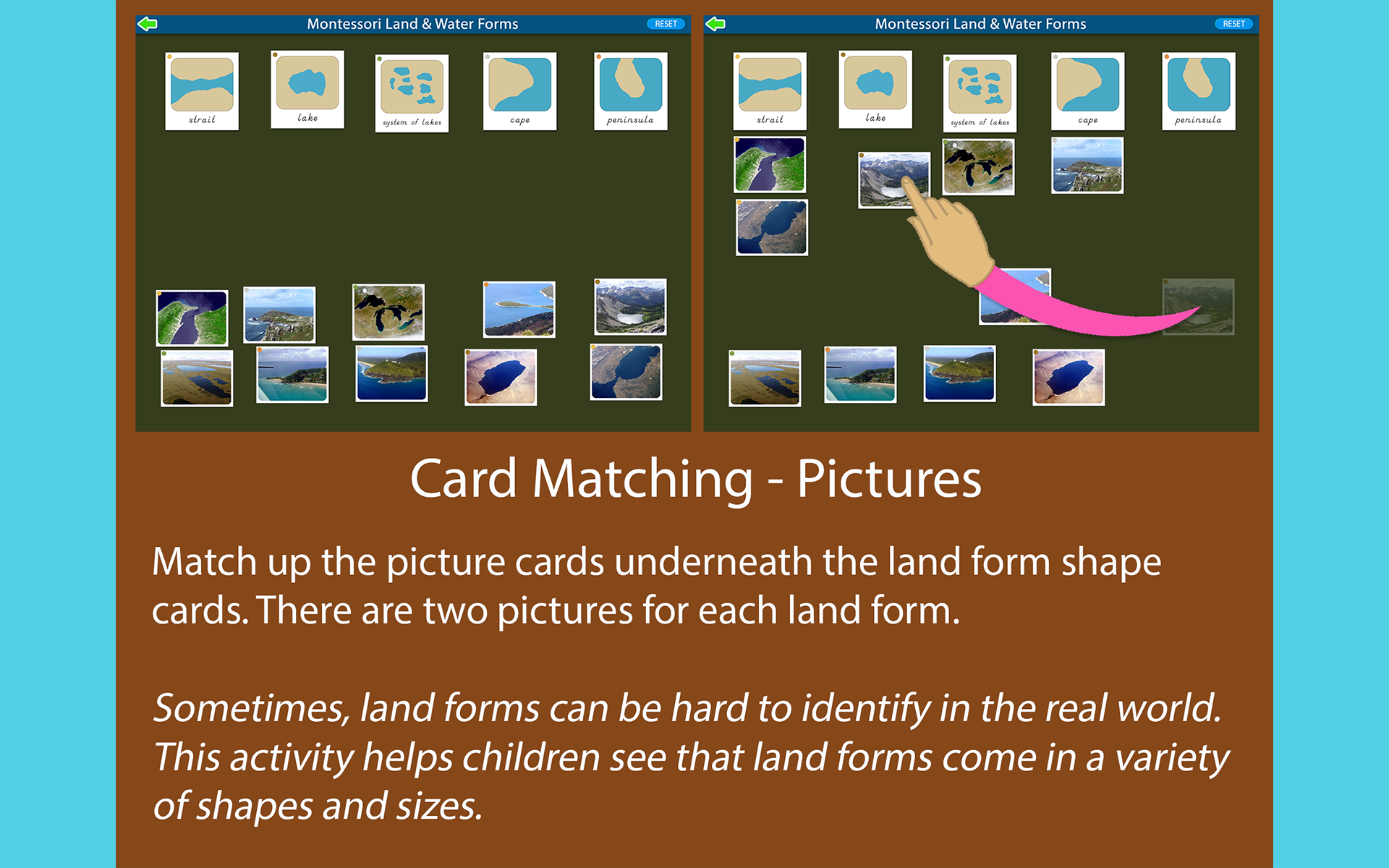 Land and Water Forms - Montessori Geography - App on Amazon Appstore